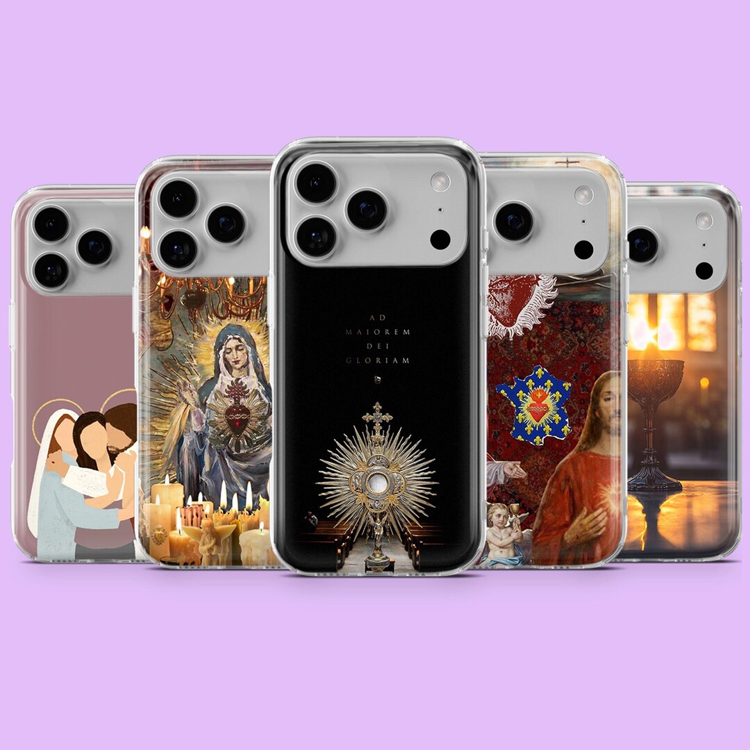 Catholic Phone Case Jesus Sacred Heart Cover for iPhone 17, 16, 15pro ...