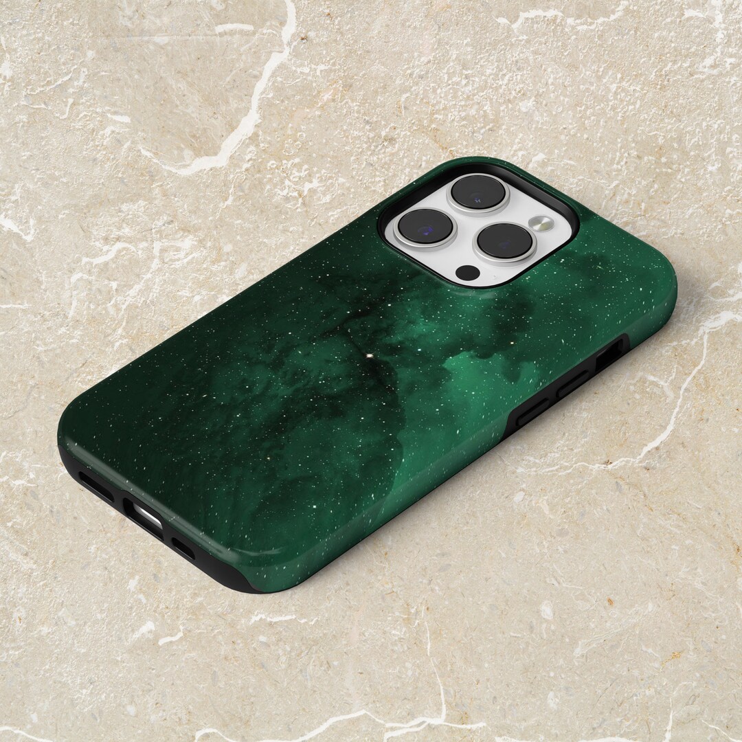 Sturdy Emerald Phone Case Shining Green Cover for iPhone 16 Pro, 15, 14 ...