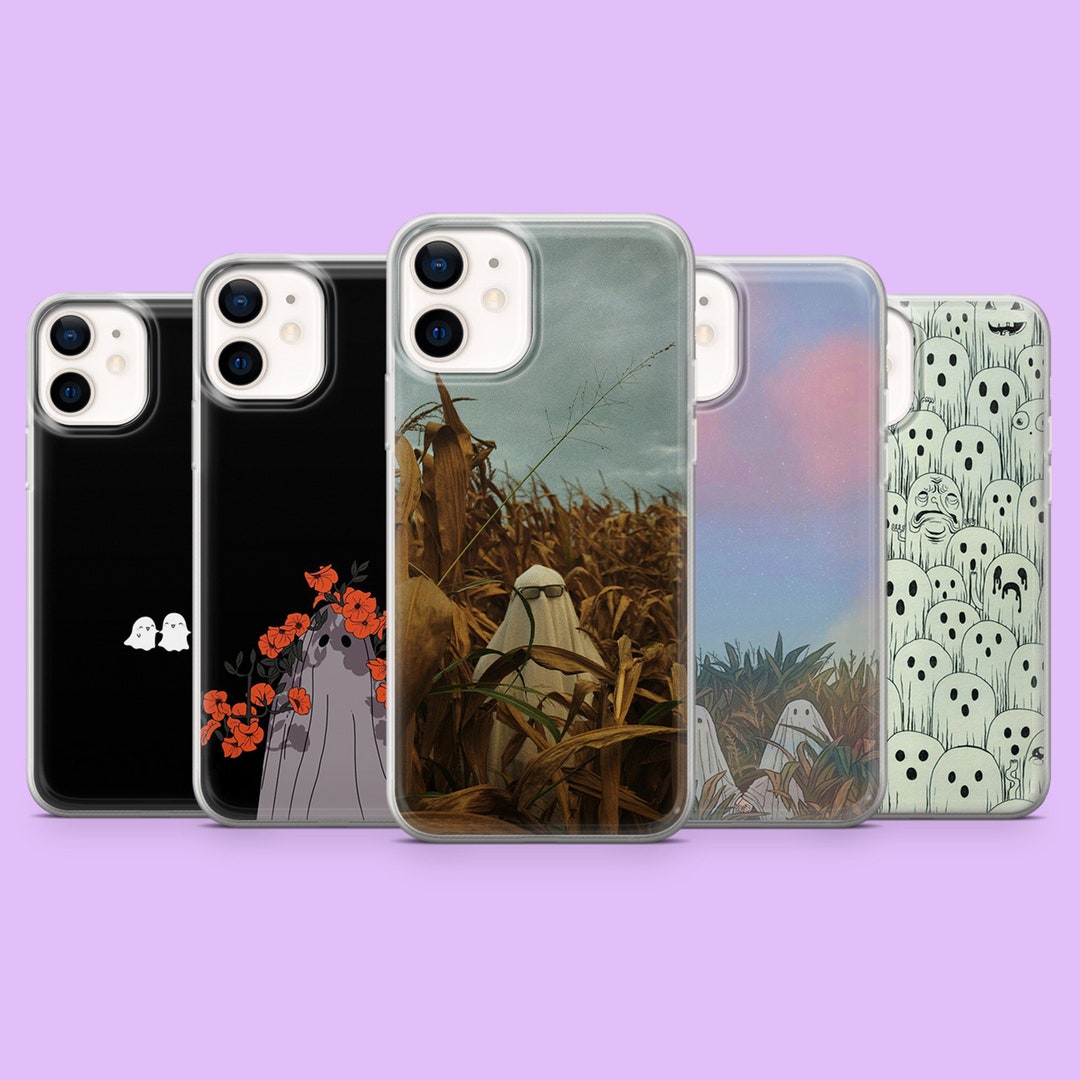 Ghost Phone Case Black Goth Spooky Cover for iPhone 16 Pro, 15, 14, 13 ...