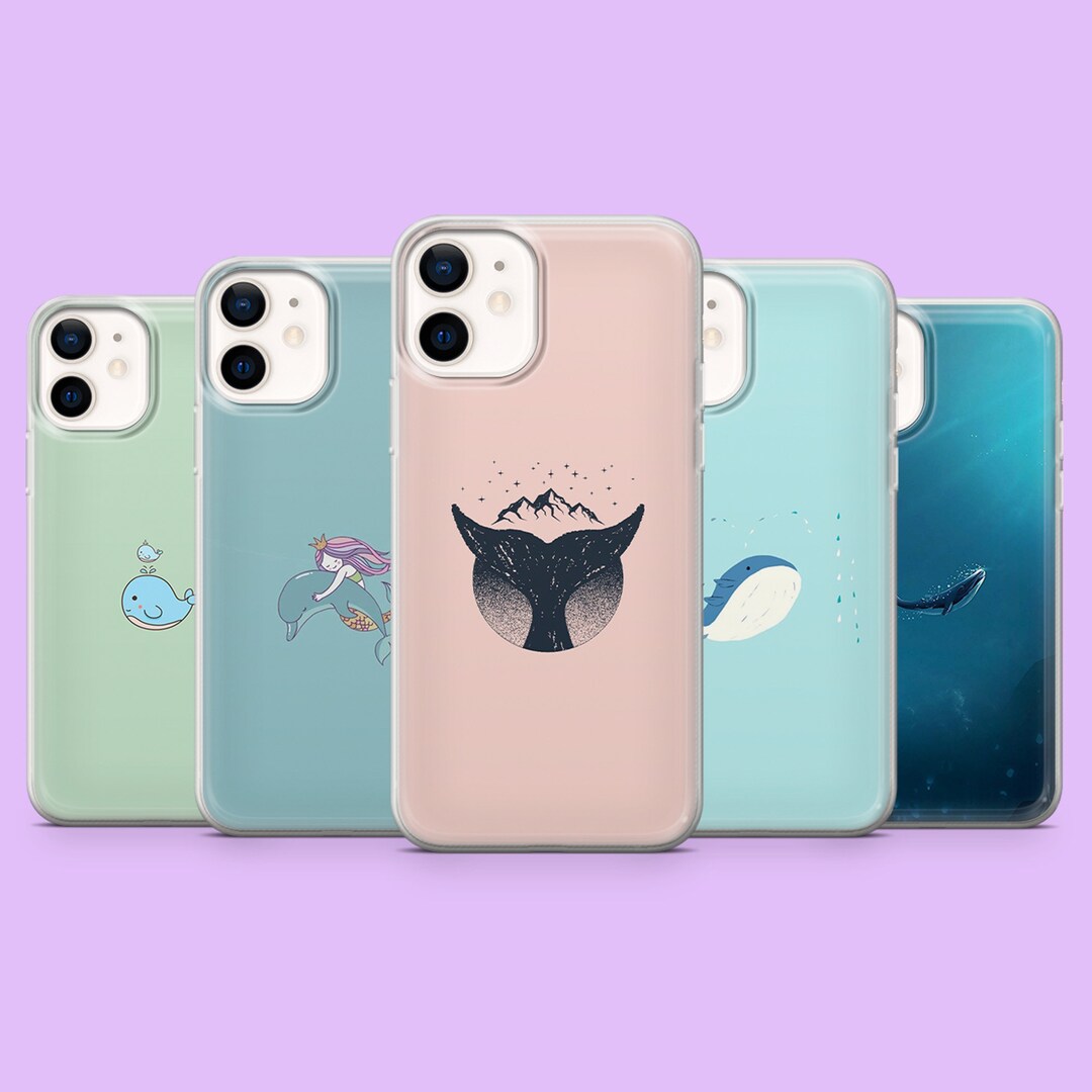 Aquatic Animals Phone Case Ocean Aesthetic Blue Whale Cover for iPhone ...