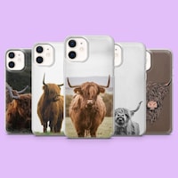 Highland Cow iPhone Case, Floral Cow Tough Phone Cases, Cow Lover Gift ...