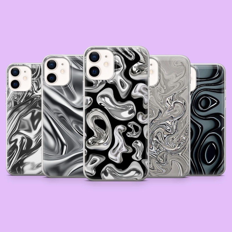 Silver Metallic iPhone Case - Etsy