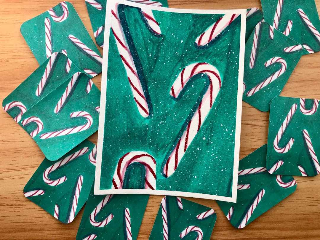 Candy Cane Sticker - Etsy