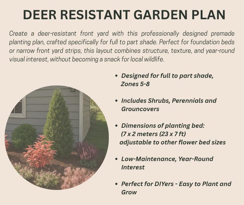 Deer-resistant Shade Garden Plan | Full Shade Foundation Planting ...