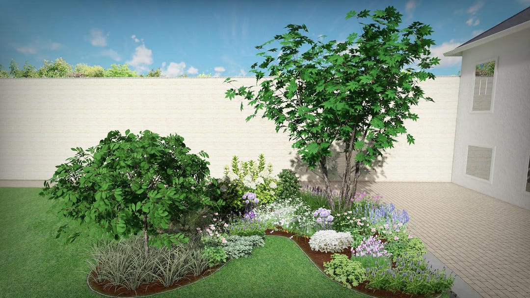Corner Flower Bed Plan: Low Maintenance Pollinator Garden (digital ...