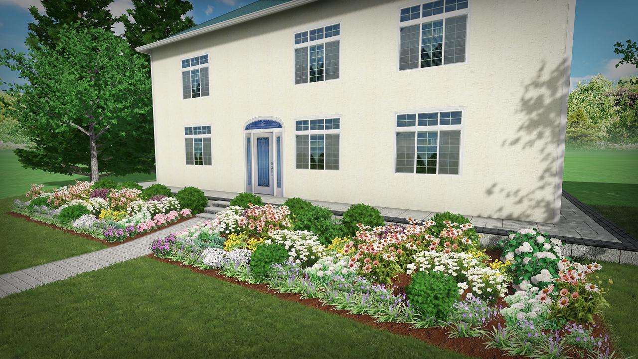 Front Garden Perennial Plan: DIY Flower Bed Planting Scheme - Zones 4-9 ...