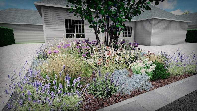 Pollinator Garden , Perennial Garden Planting Plan , Digital Flower Bed ...
