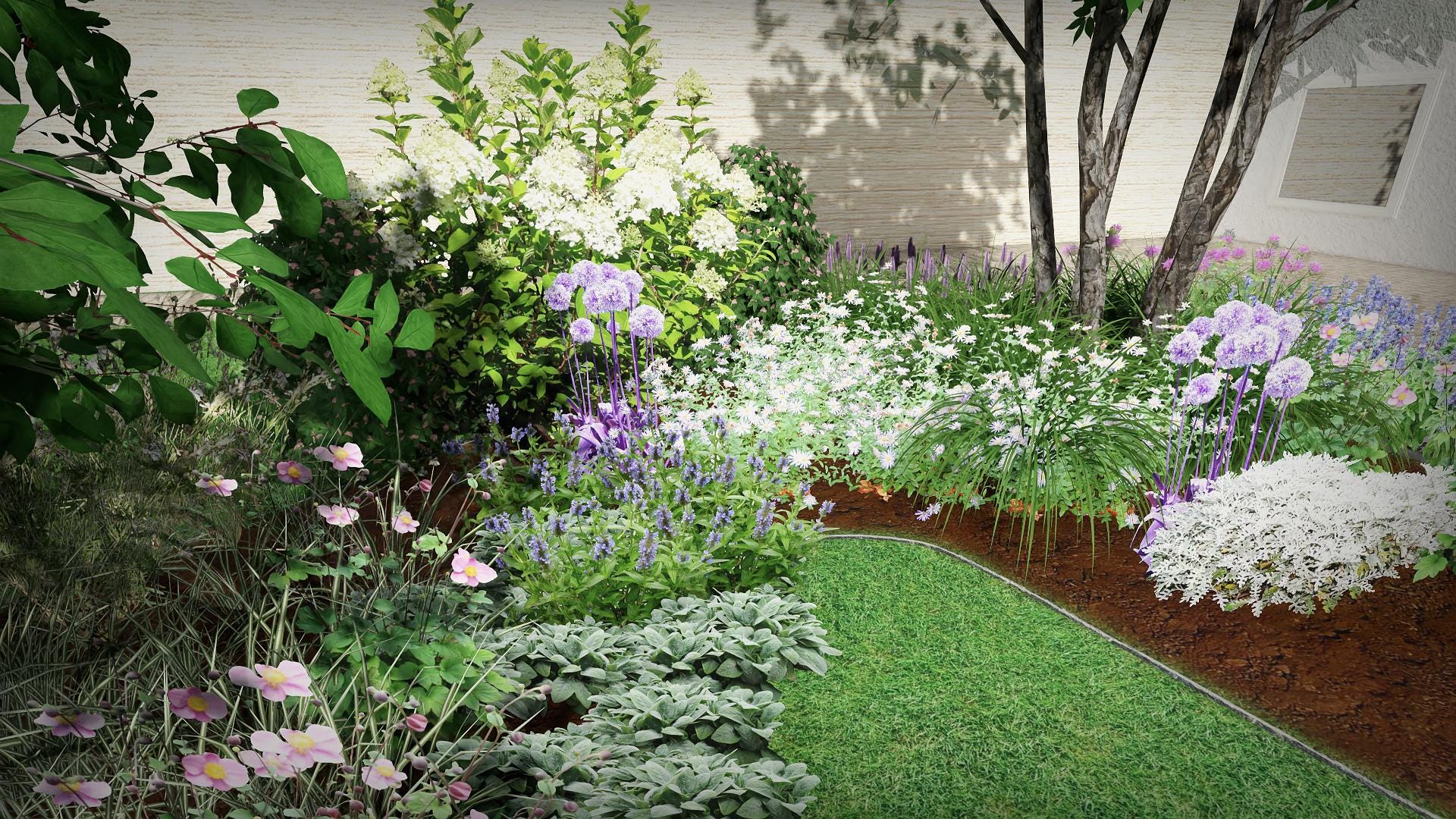 Perennial Garden Corner Flower Bed Plan, Digital Landscaping Plan, DIY ...