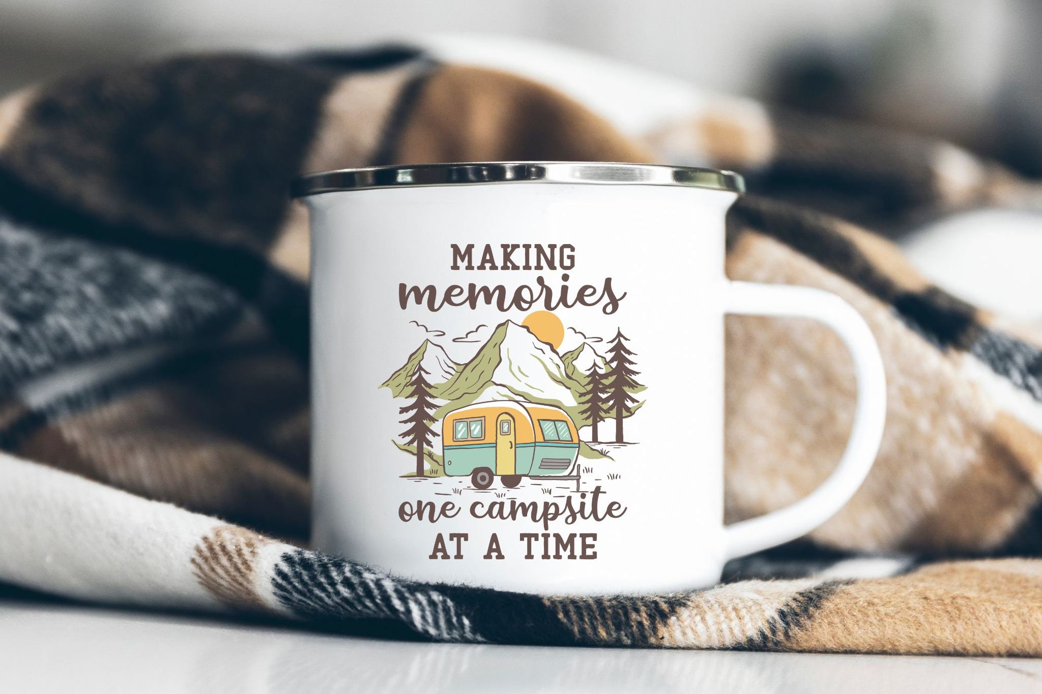 Making Memories One Campsite at A Time, Enamel Mug, Hiking Mug ...