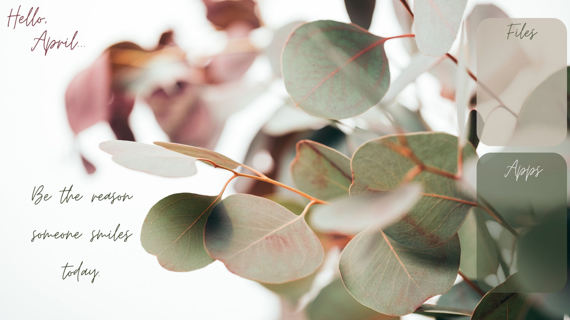 12-month Monthly Aesthetic Eucalyptus Custom Desktop Organizer ...