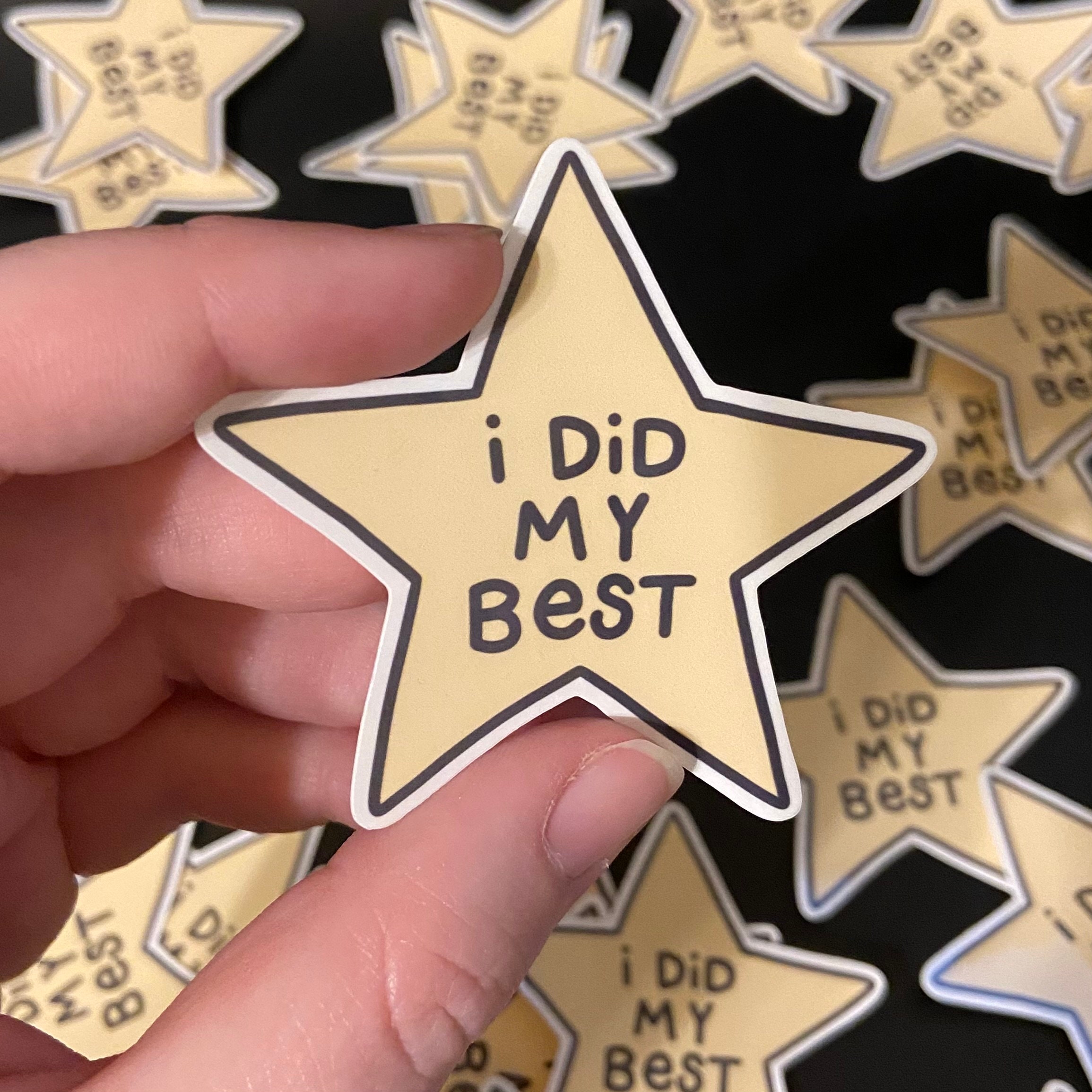 Gold Star "i Did My Best" Sticker - Etsy