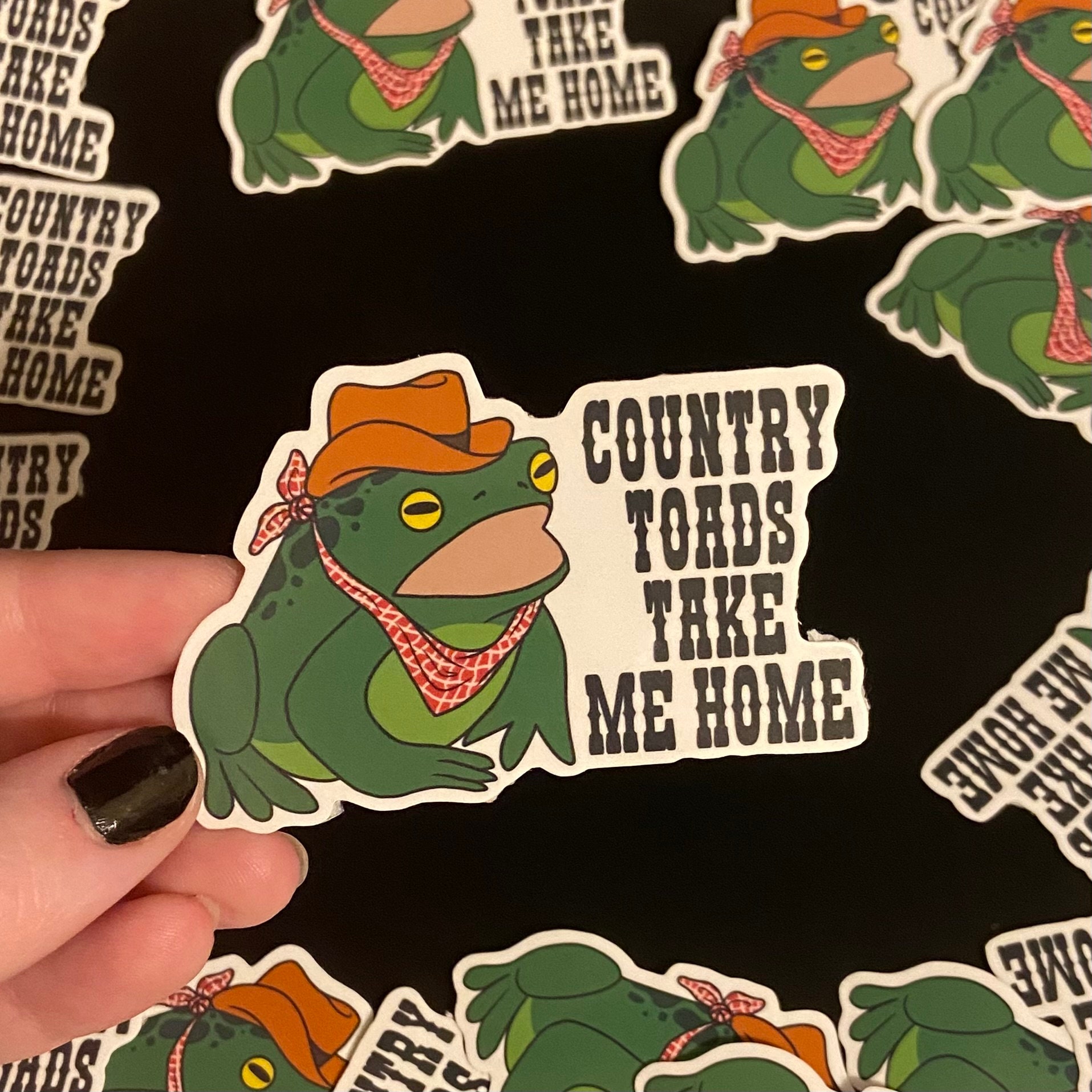Toad "country Toads Take Me Home" Sticker - Etsy