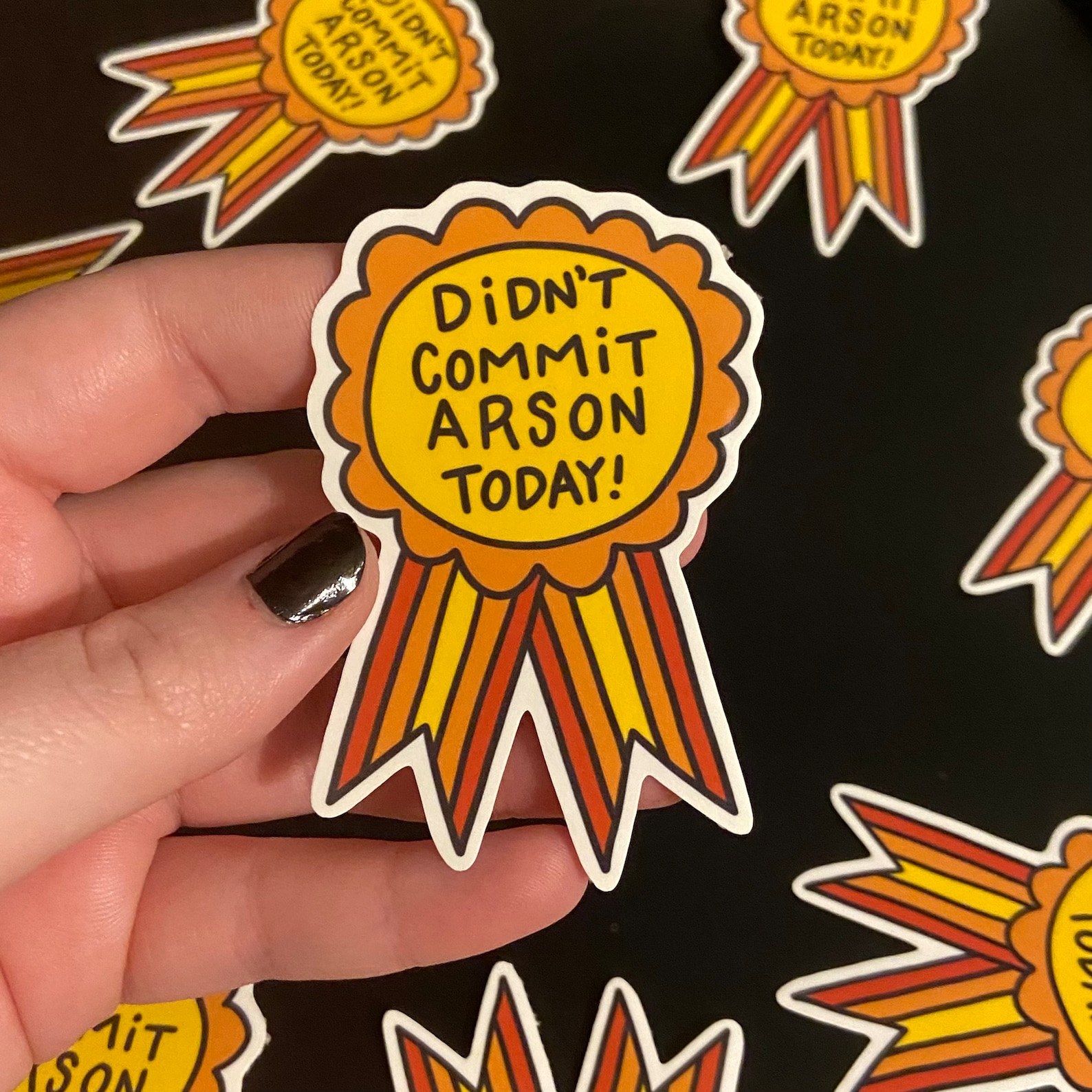 Award Ribbon Sticker | "didn't Commit Arson Today" - Etsy