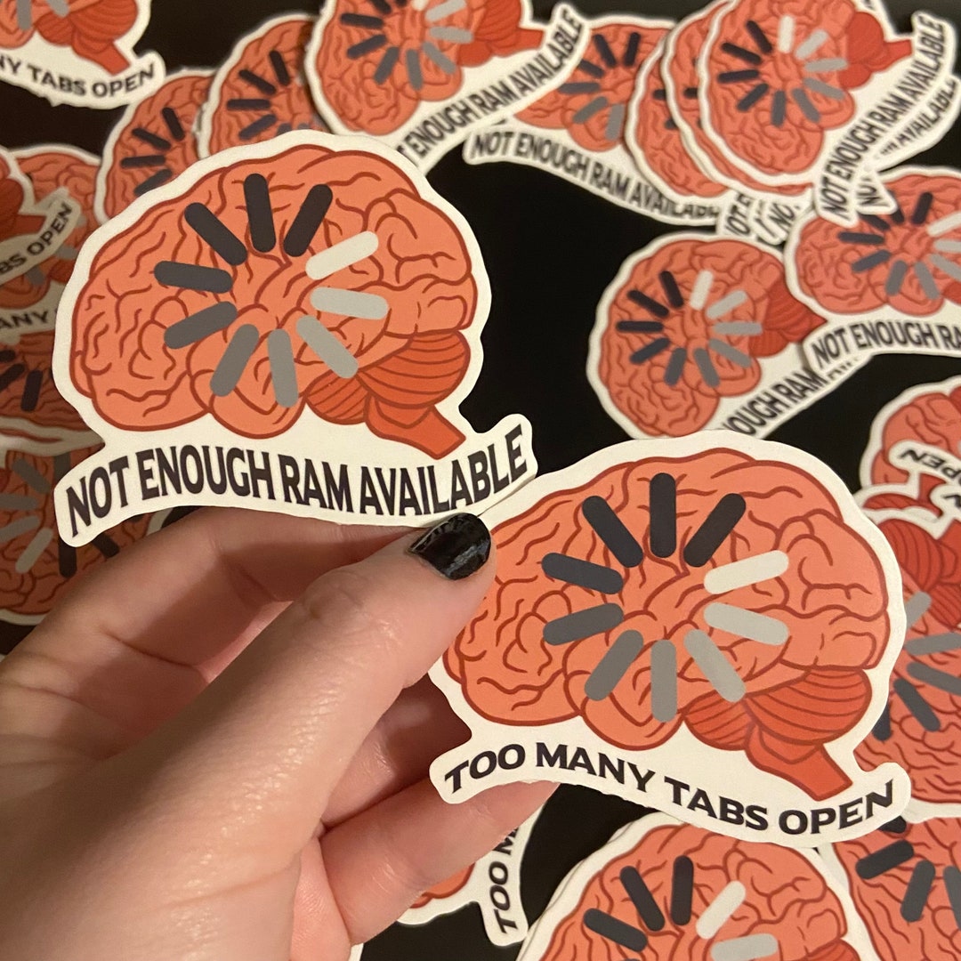 Buffering Brain Sticker - Etsy