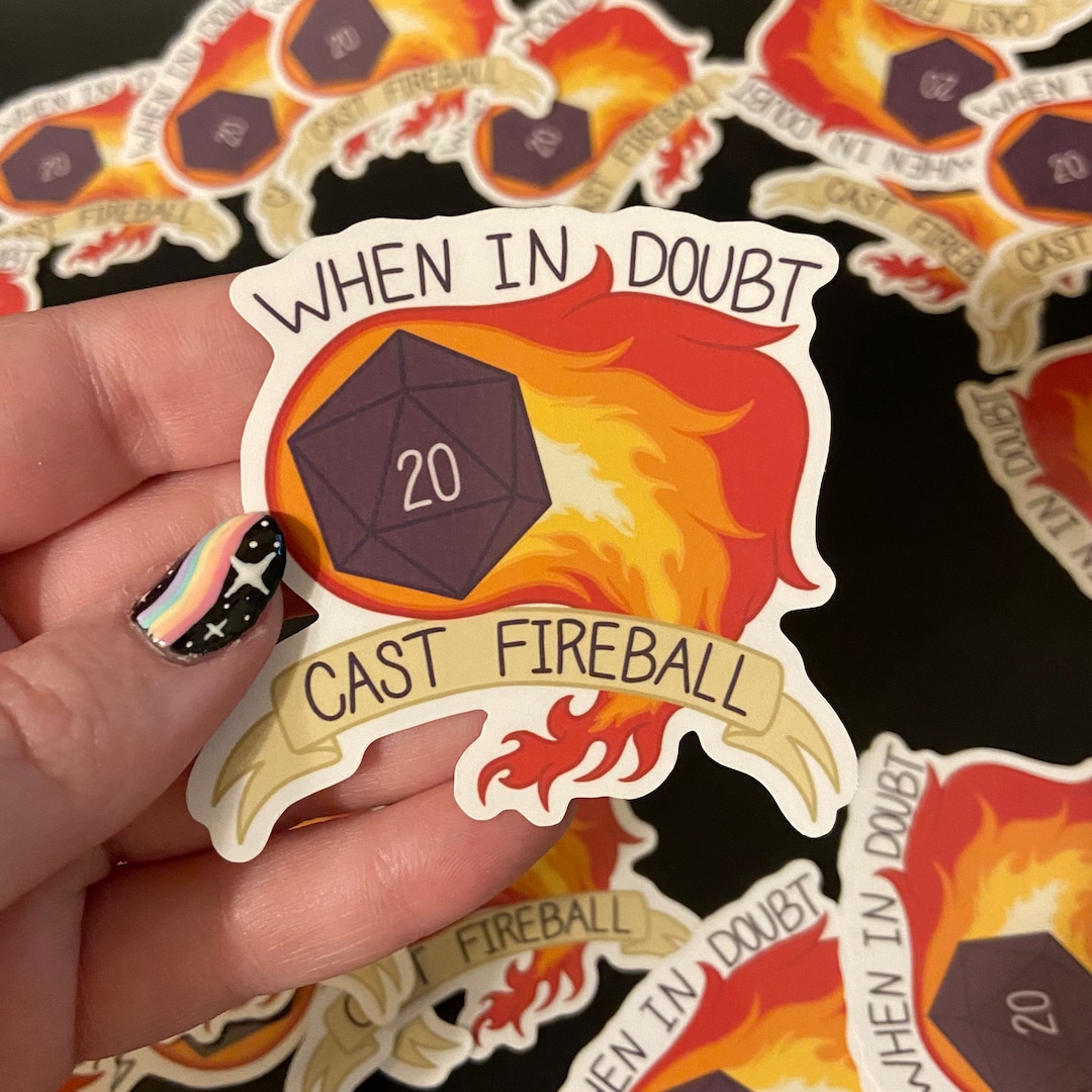DND "when in Doubt Cast Fireball" Sticker - Etsy