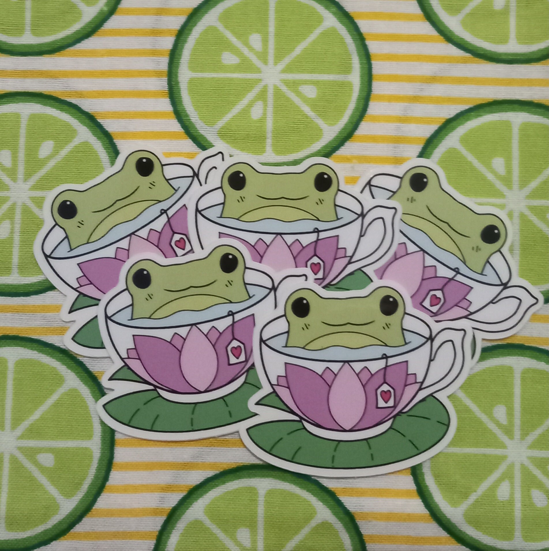 Cute Frog in a Teacup Stickers - Etsy
