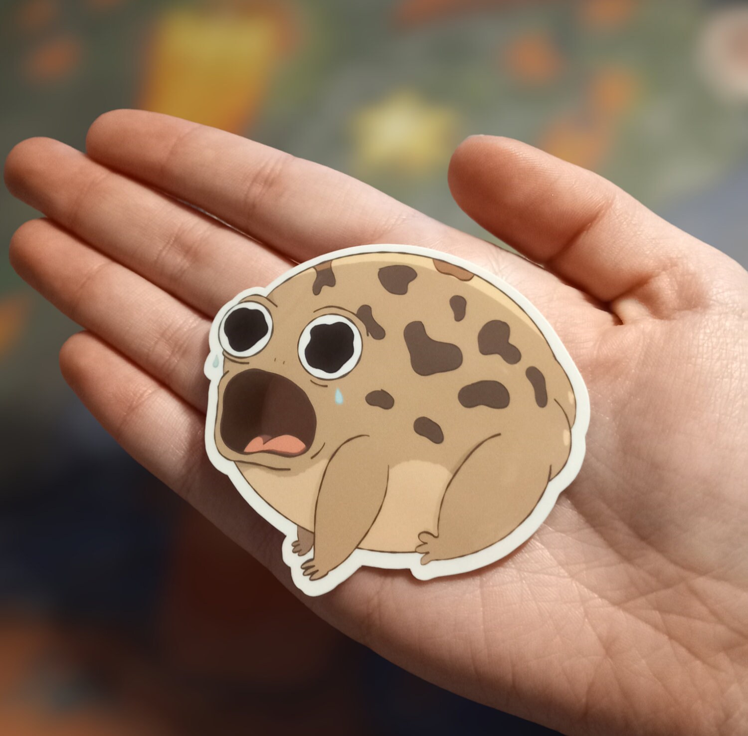Screaming Sad Frog Vinyl Gloss Sticker - Etsy