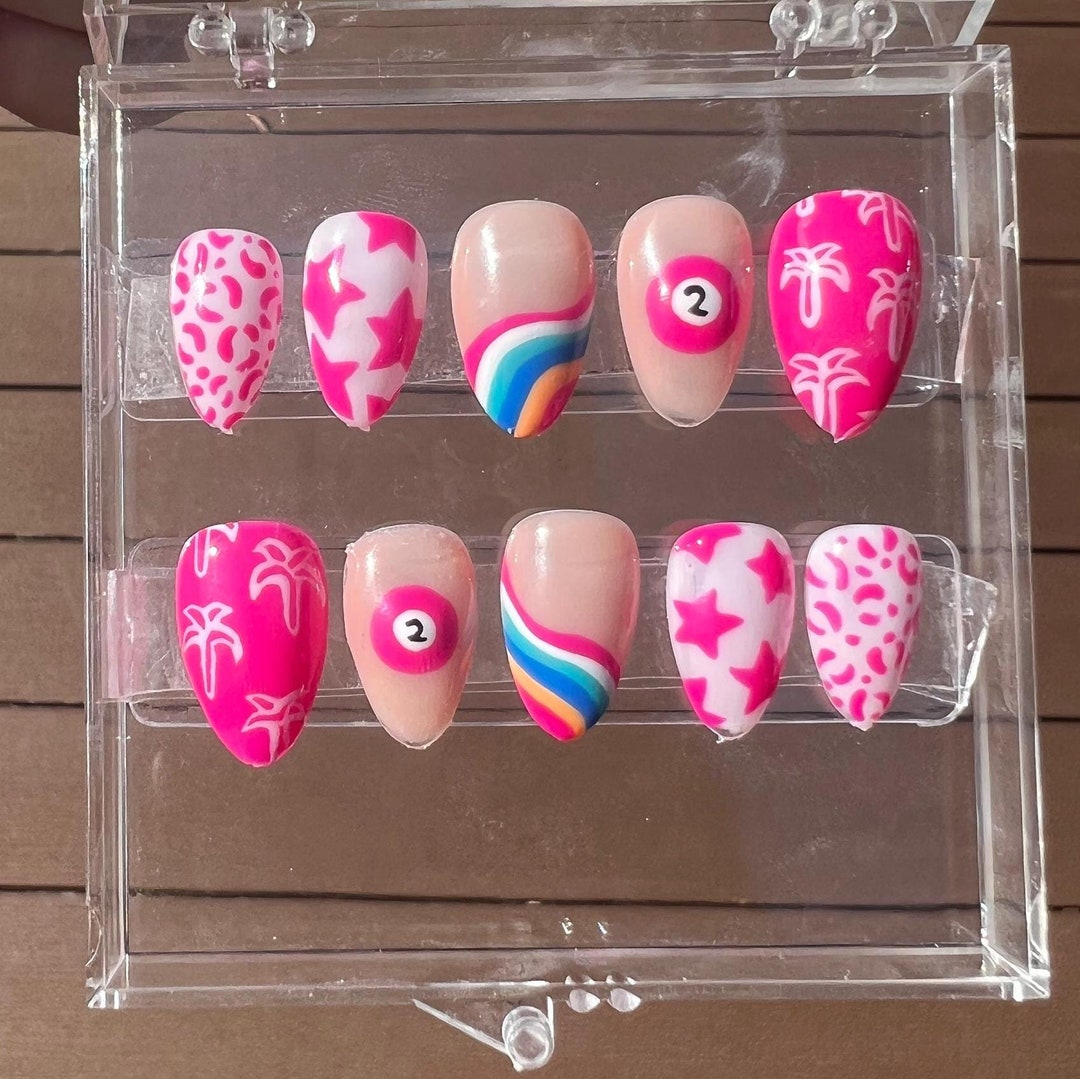 Pink Vacay Nails - Etsy