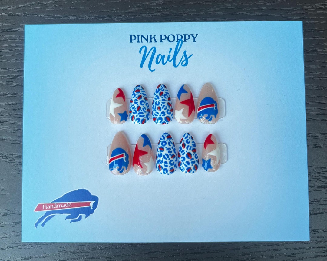 Stars and Cheetah Buffalo Bills Press Ons - Etsy