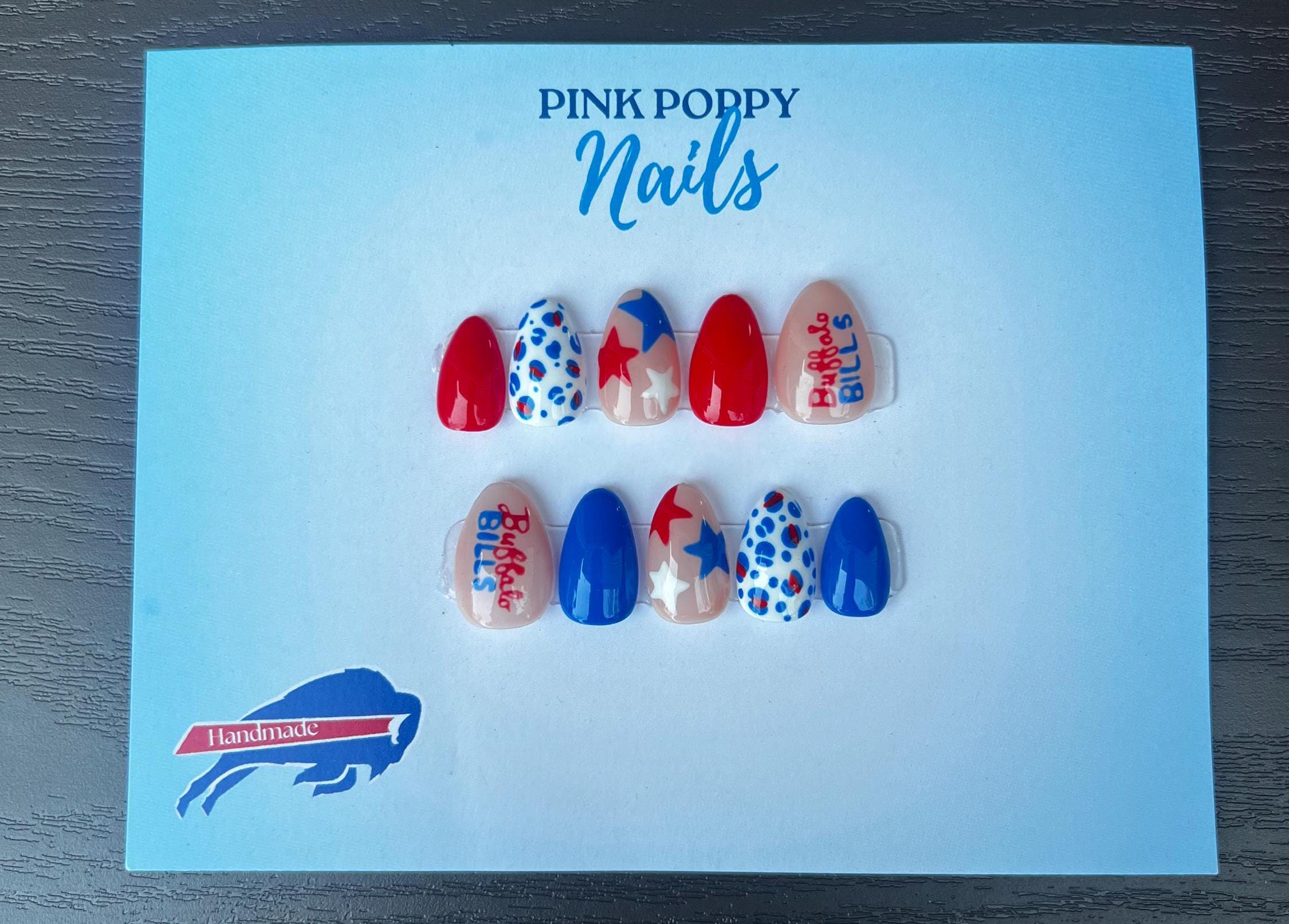 10 Variations - Buffalo Bills Press on Nails - Etsy