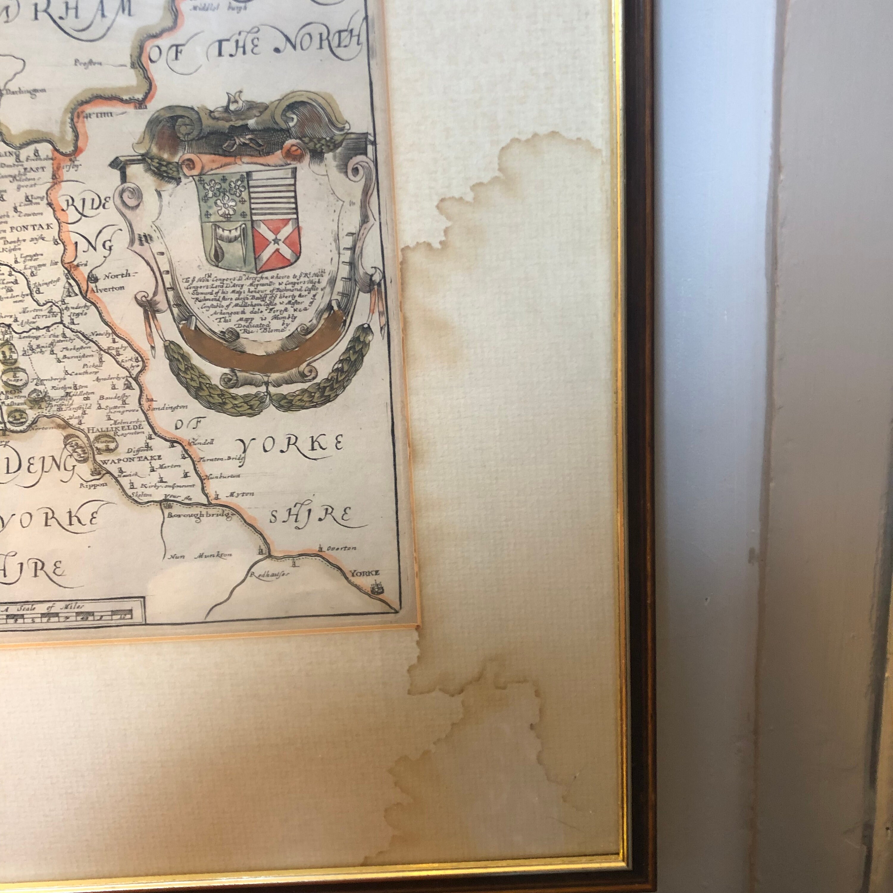 Copper Engraving Map of East Riding Yorkshire - Richard Blome - Etsy