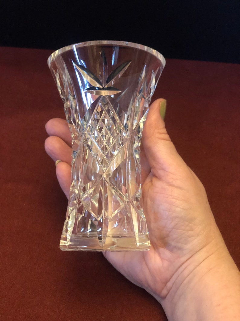 Vintage Cut Glass Vase - Etsy
