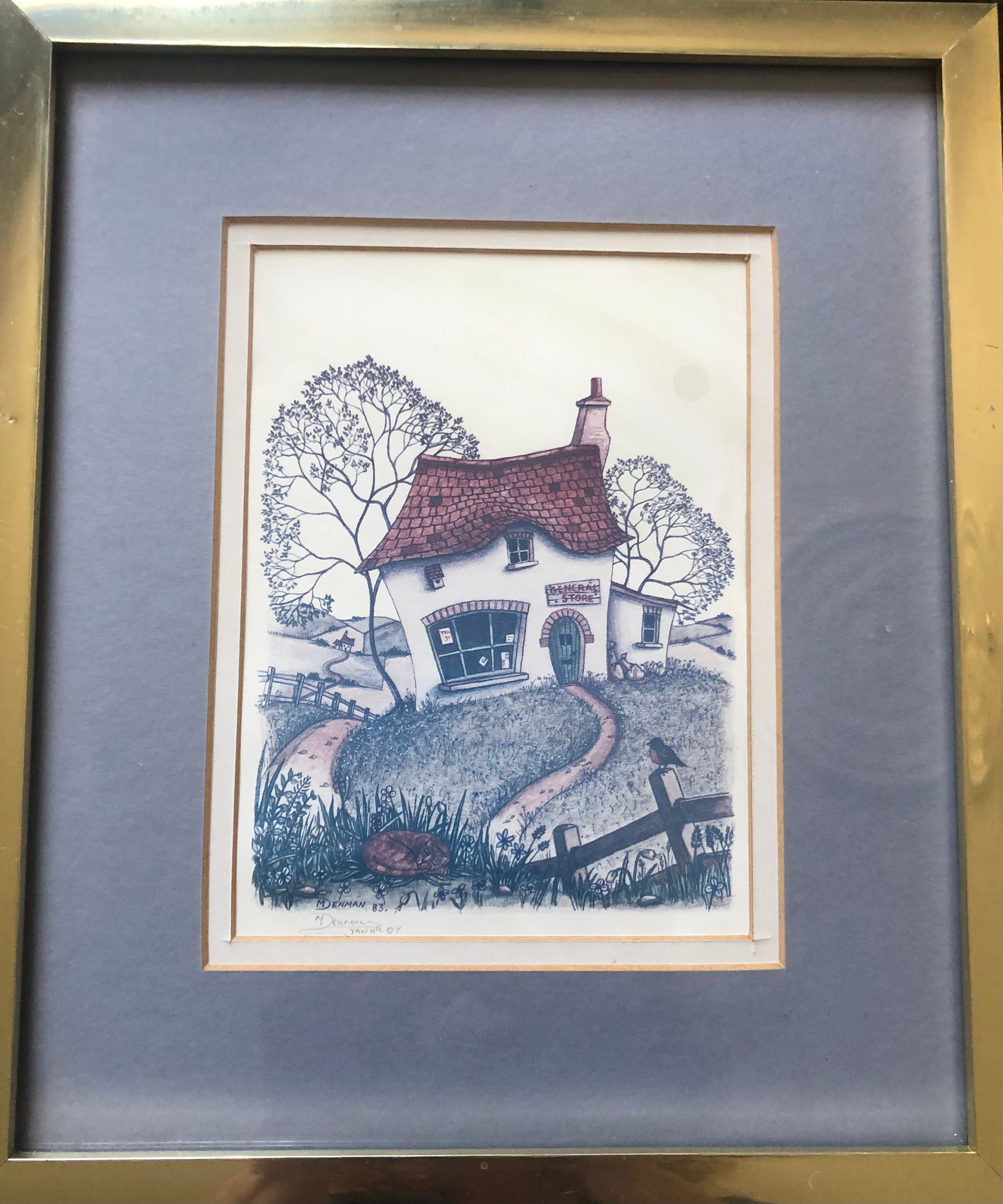Mark Denman Ricketty House Framed Illustrations Signed and - Etsy