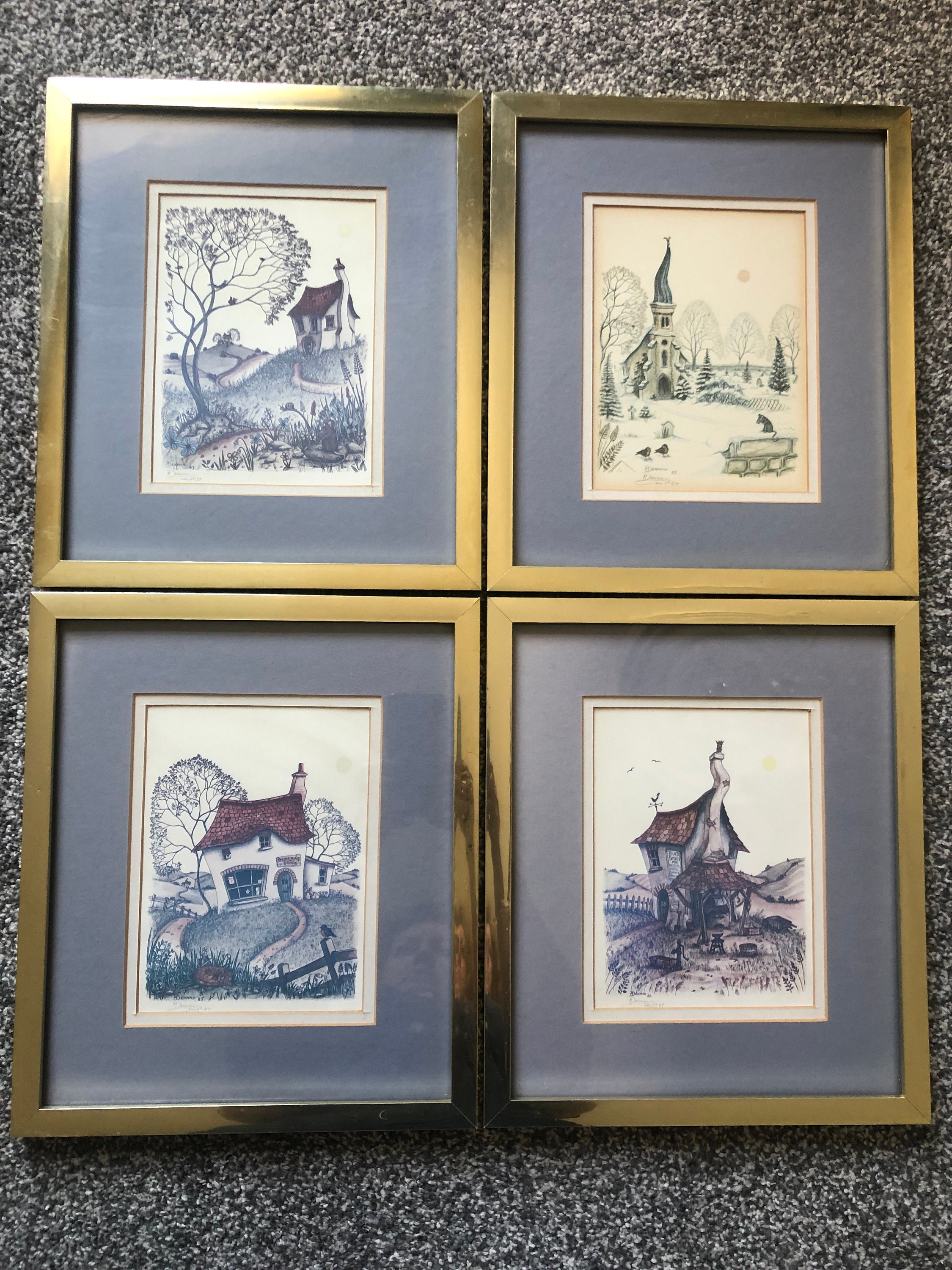 Mark Denman Ricketty House Framed Illustrations Signed and - Etsy