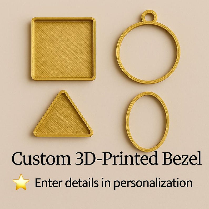 Custom Gold Bezels – 3D Printed Resin Frames | Set of 4 Made-to-order ...