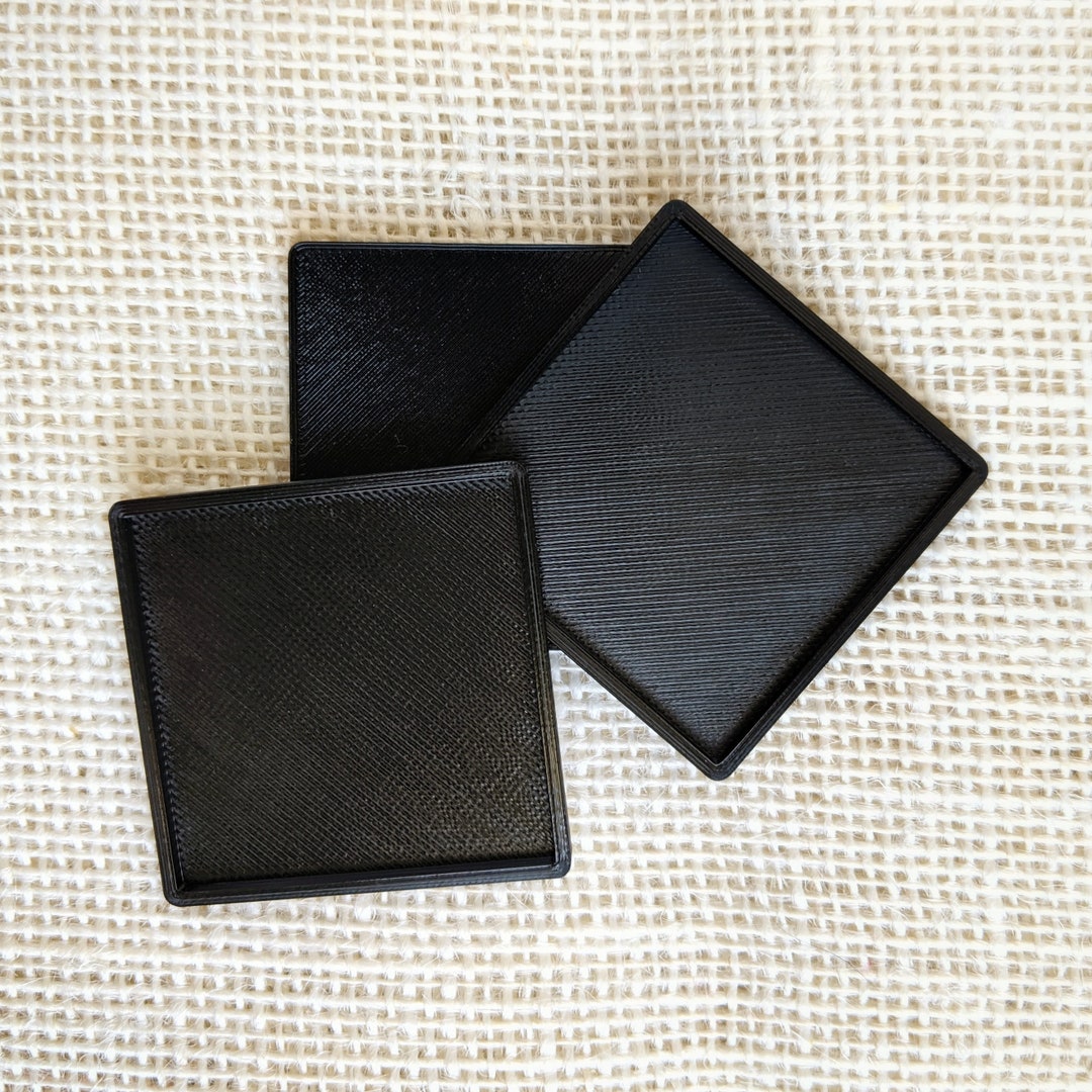 4 Large Square Bezels Black Hollow Bezel Cups for Jewelry, Resin Charms ...