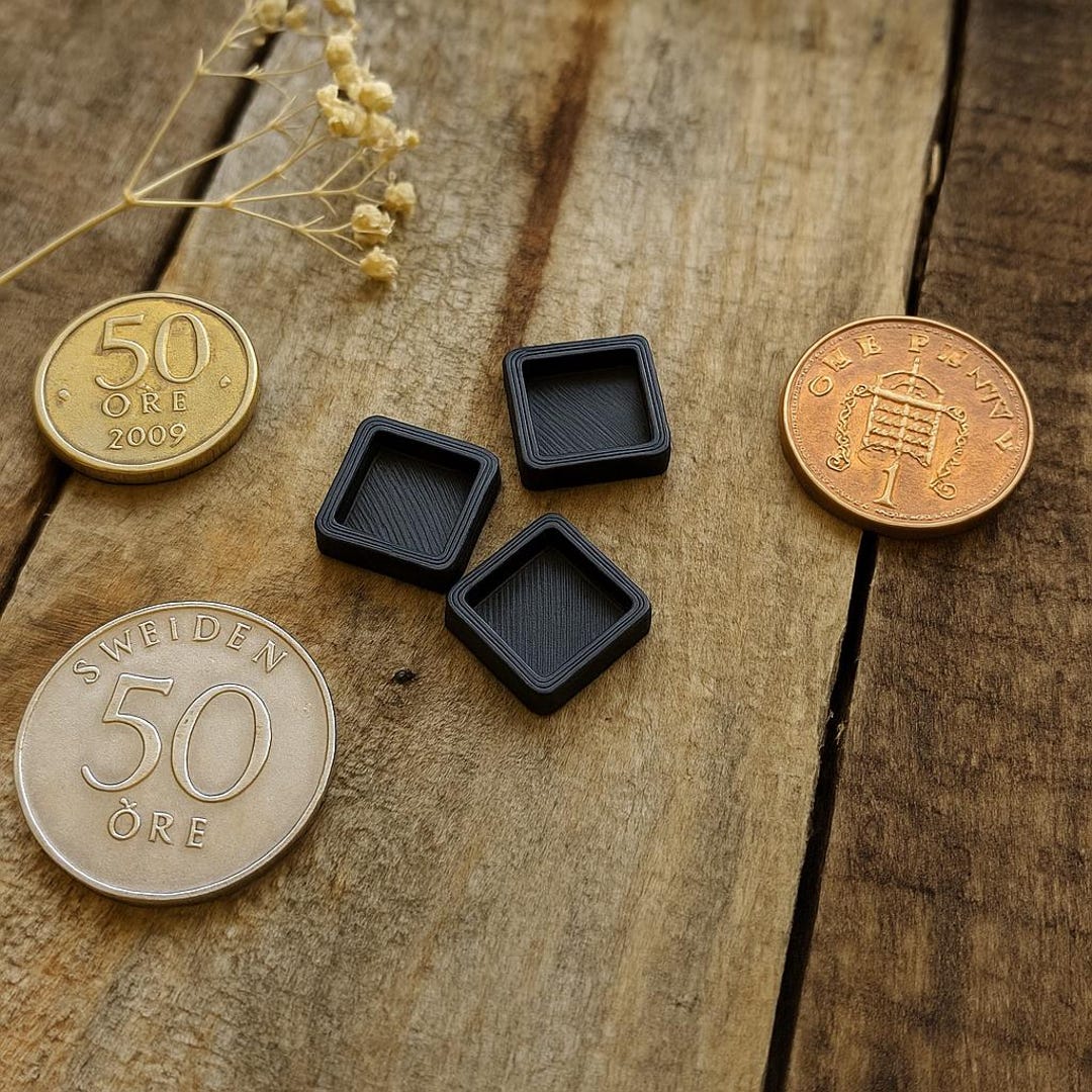 Square Bezels – Choose From 10-30mm | 4 Black Hollow Bezel Cups for ...