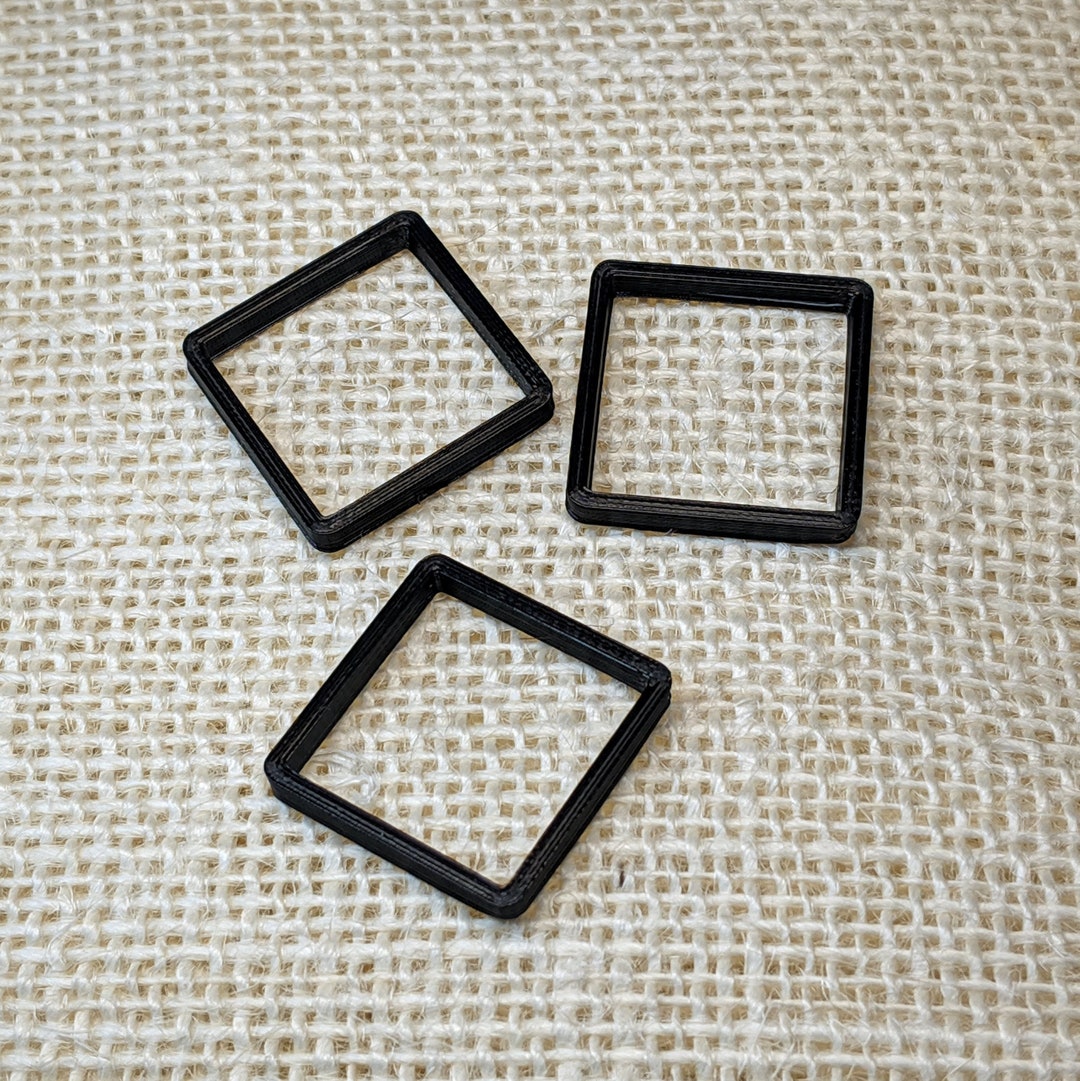 4 Open Square Bezels – Black Hollow Frame for Jewelry, Resin Charms ...