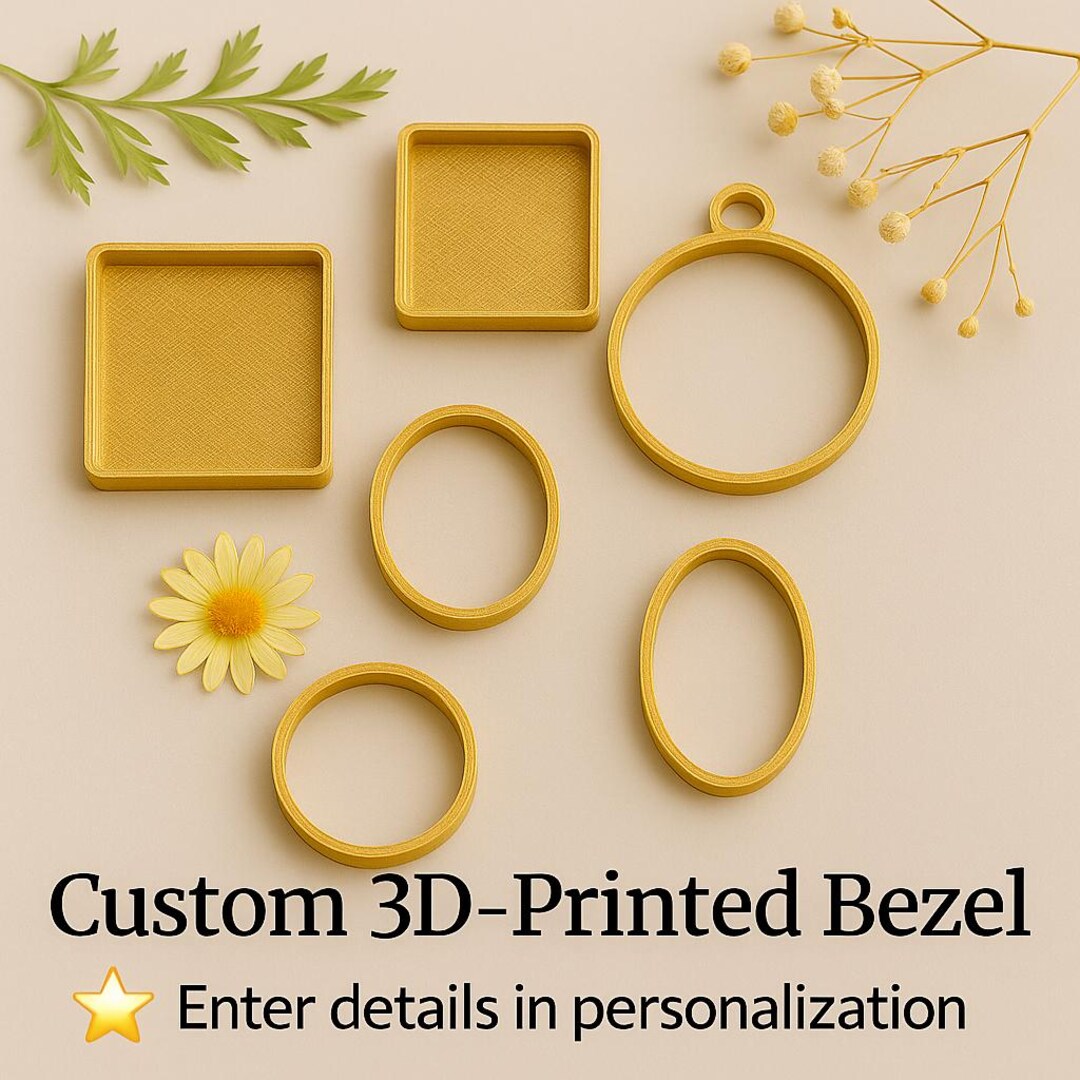 Custom Gold Bezels – 3D Printed Resin Frames | Set of 4 Made-to-order ...
