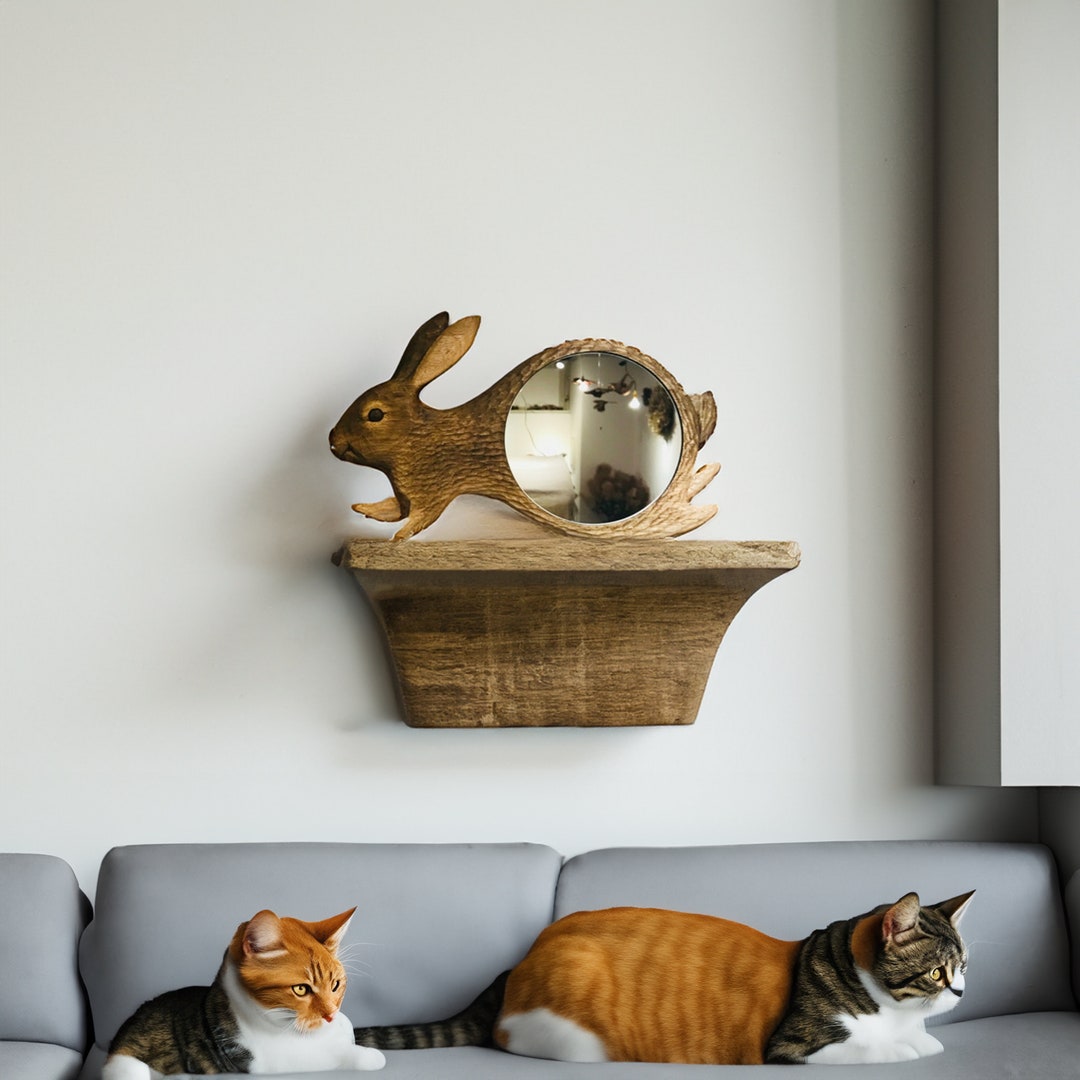 Wood Rabbit Mirrorwall Rabbit Mirrorbedroom Mirrorrabbit - Etsy