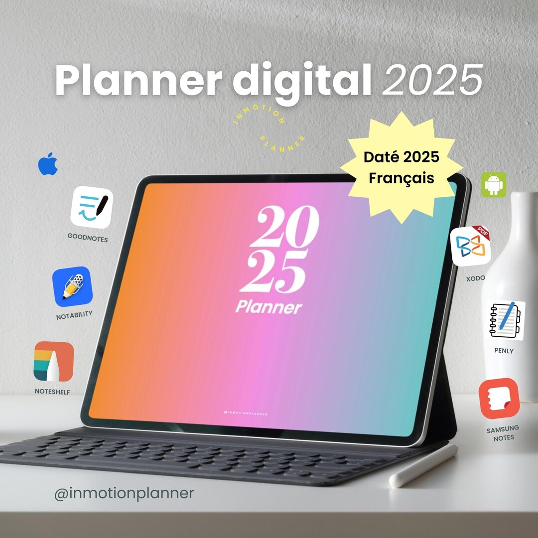 Planner Digital 2025 Horizontal, Agenda Numérique En Français, iPad ...