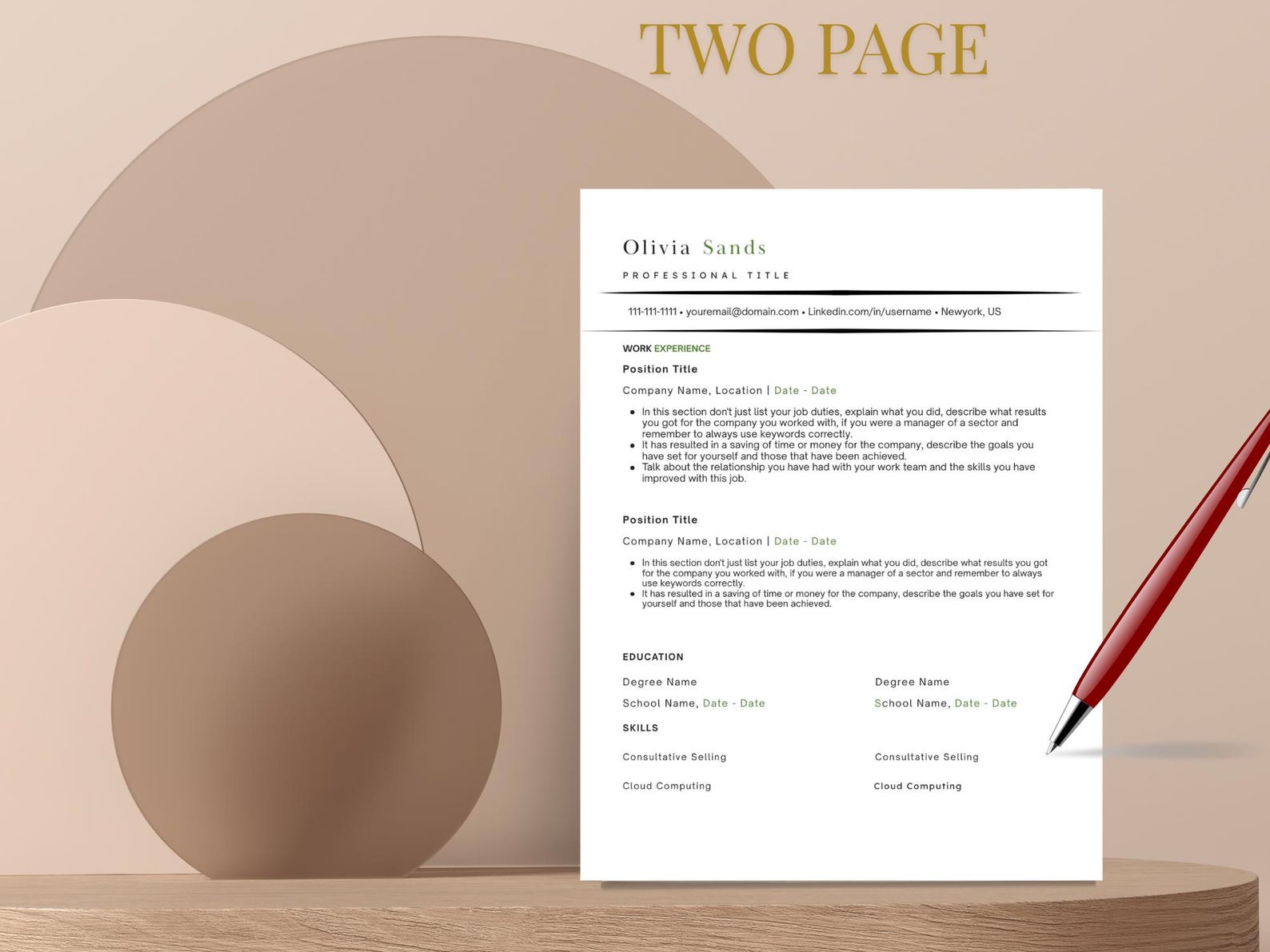 ATS Optimized Resume Template | Professional CV + Cover Letter ...