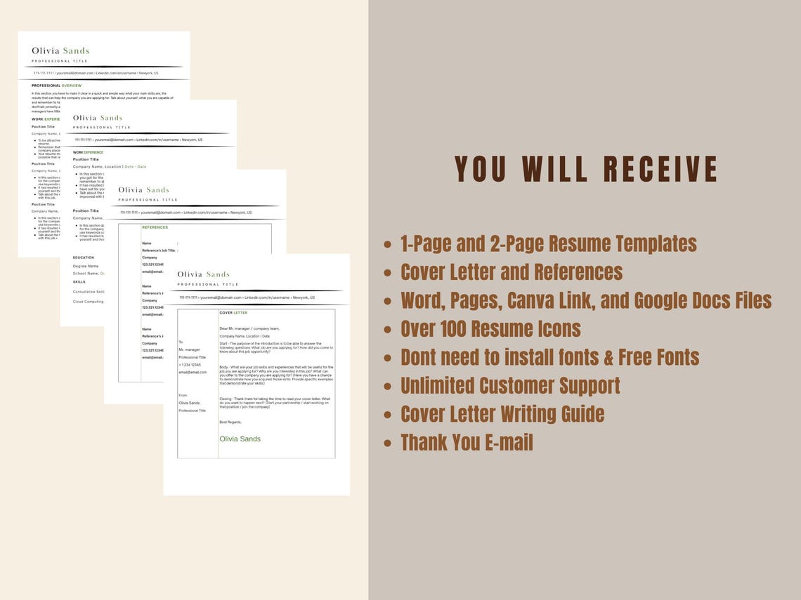 ATS Optimized Resume Template | Professional CV + Cover Letter ...
