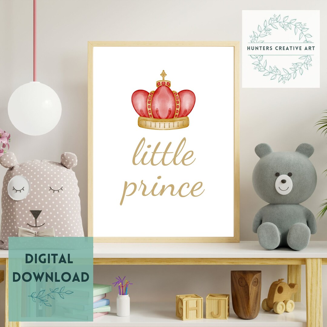Little Prince Nursery Art: Watercolor Crown Printable (digital Download ...