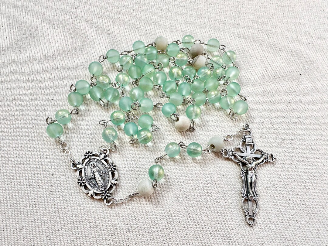Orthodox/byzantine Crucifix Light Green Catholic Rosary - Etsy