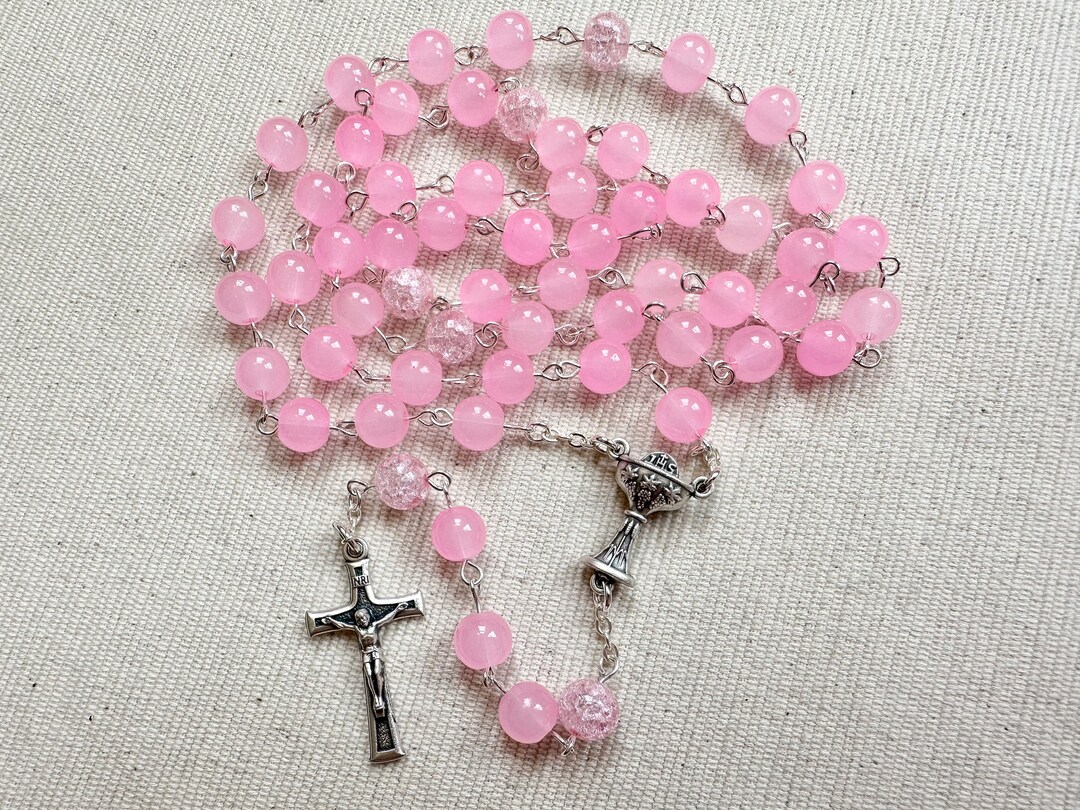 First Holy Communion Pink Catholic Rosary - Etsy