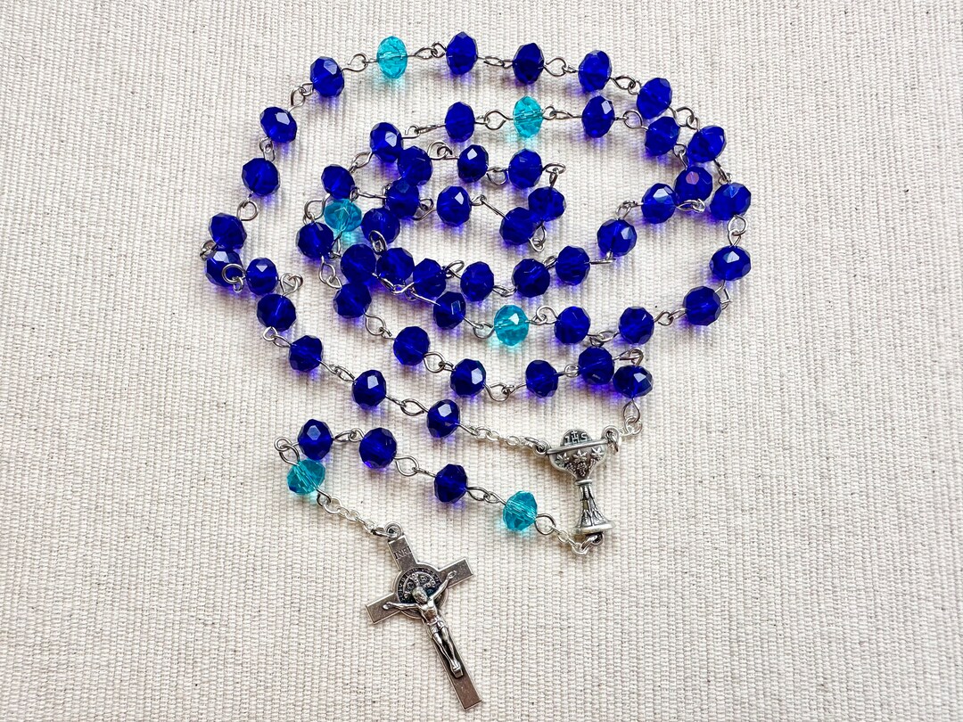 First Holy Communion Blue Catholic Rosary - Etsy