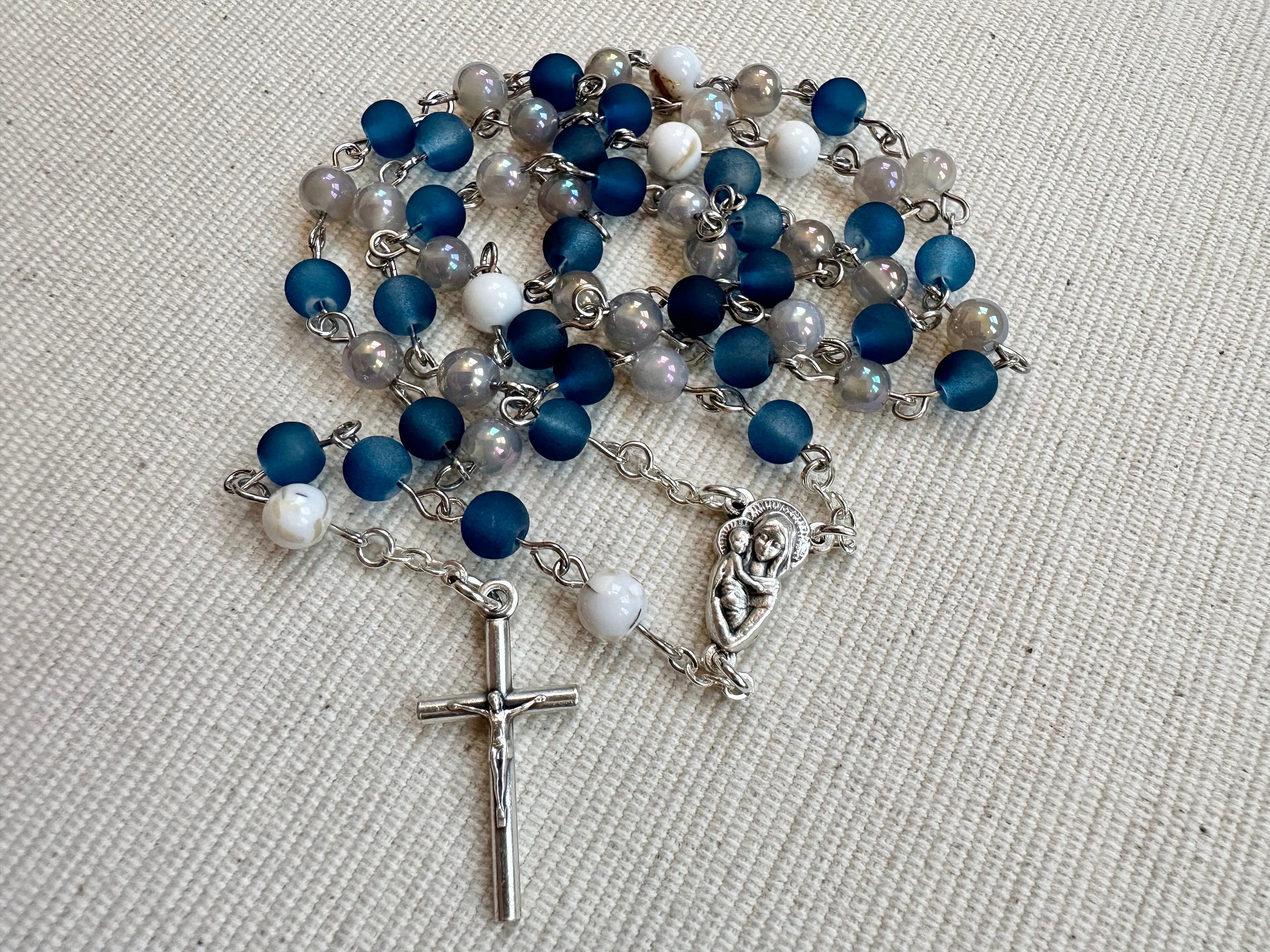 Mary and Infant Jesus Catholic Rosary - Etsy