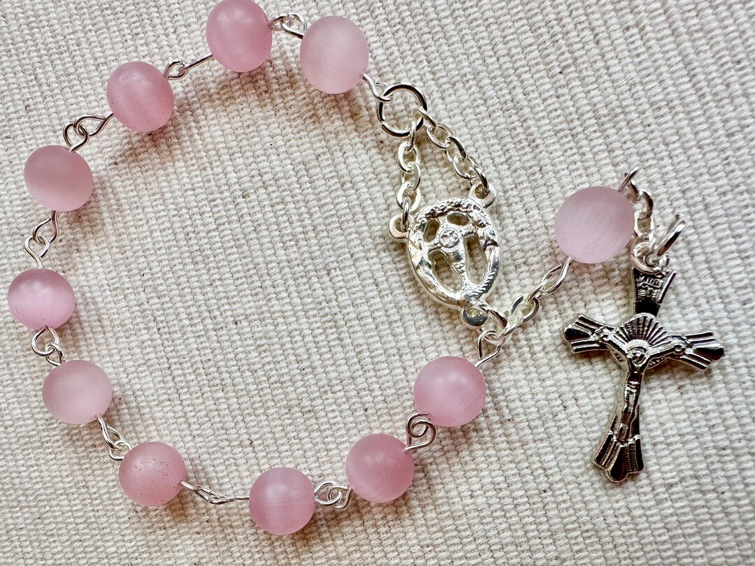 First Holy Communion Chalice Centerpiece Pink Catholic Rosary Chaplet ...