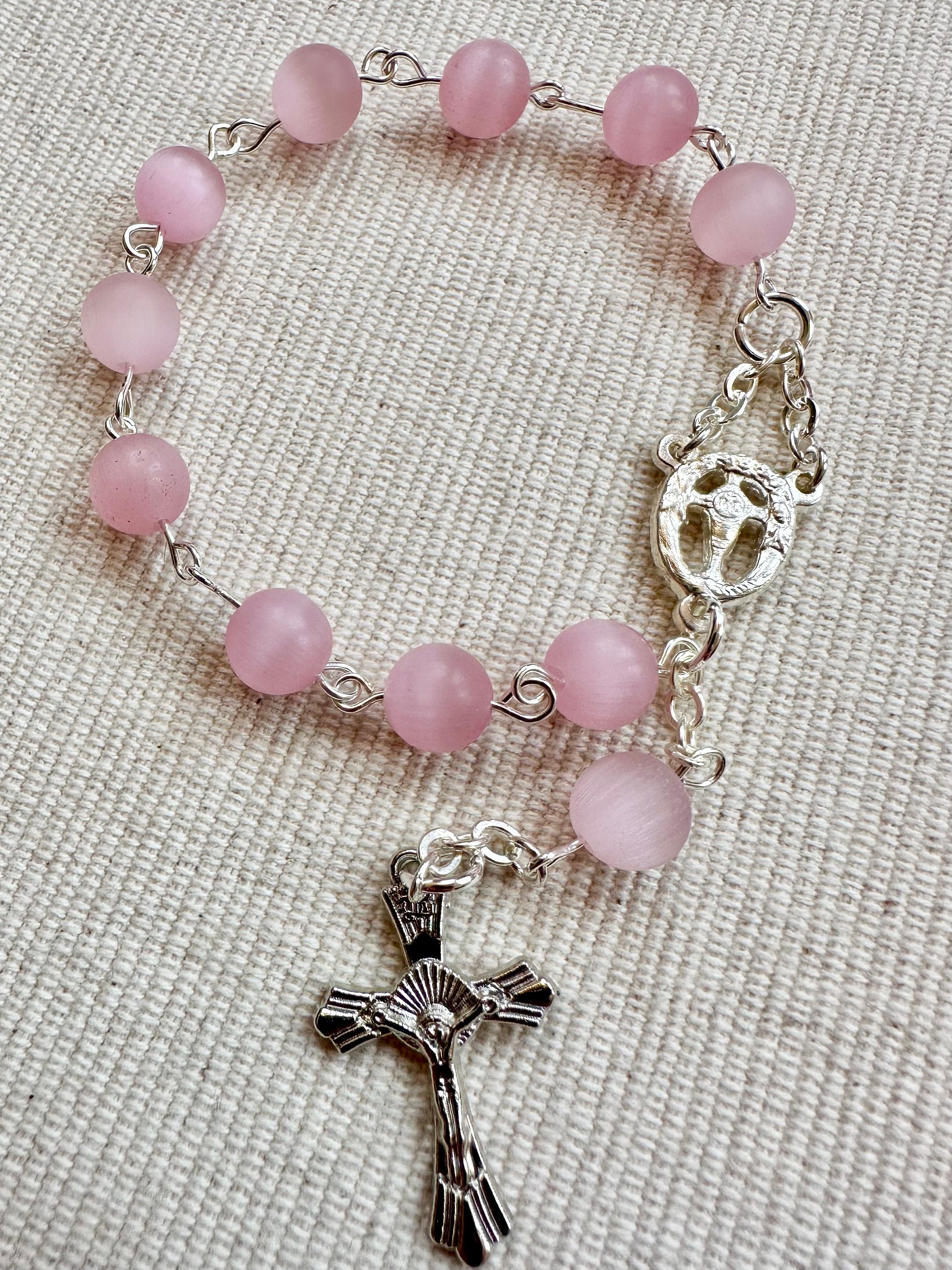 First Holy Communion Chalice Centerpiece Pink Catholic Rosary Chaplet ...