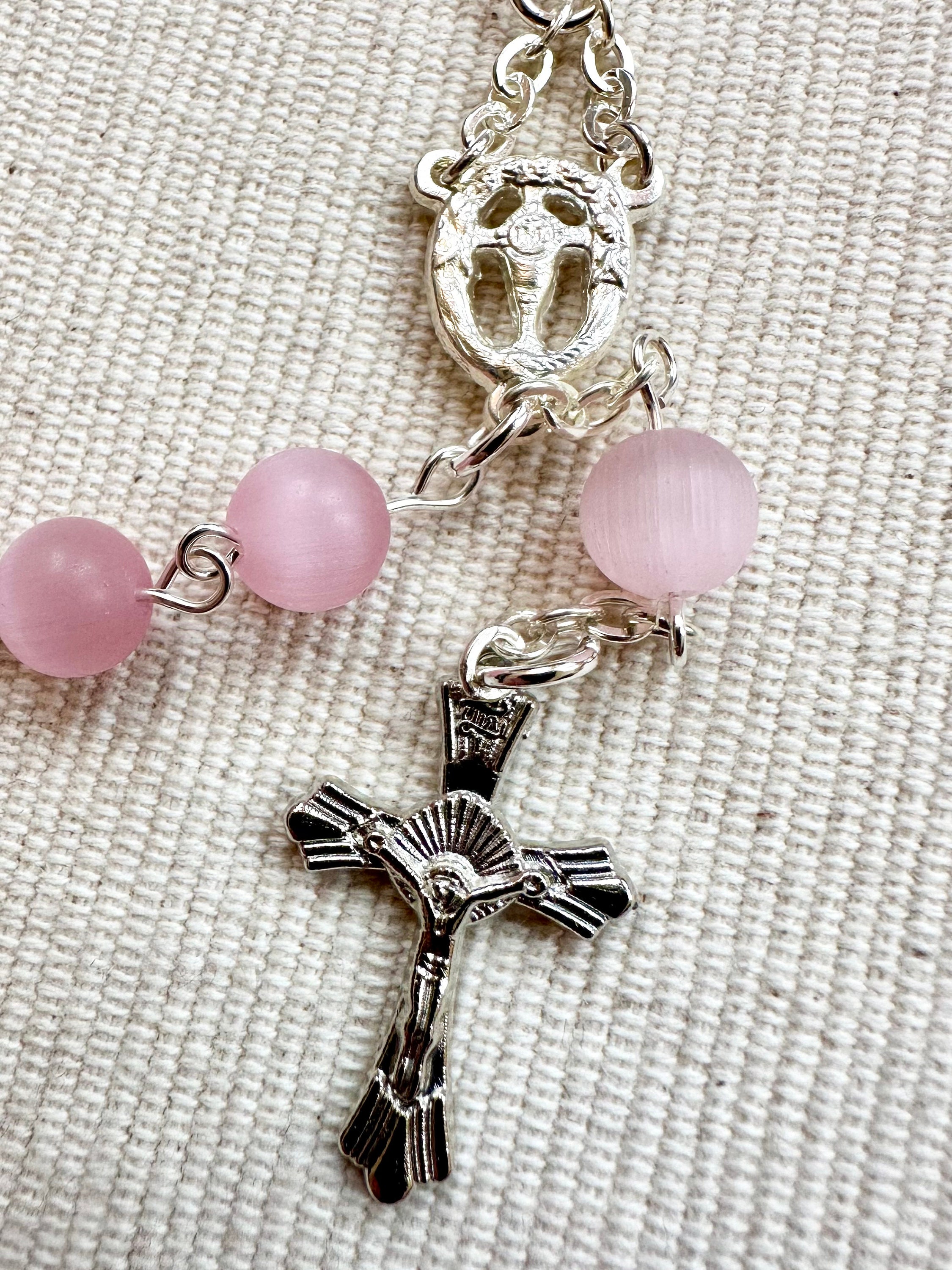 First Holy Communion Chalice Centerpiece Pink Catholic Rosary Chaplet ...