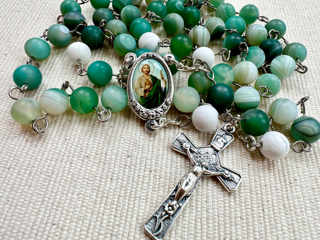 St. Jude Color Image Catholic Rosary - Etsy