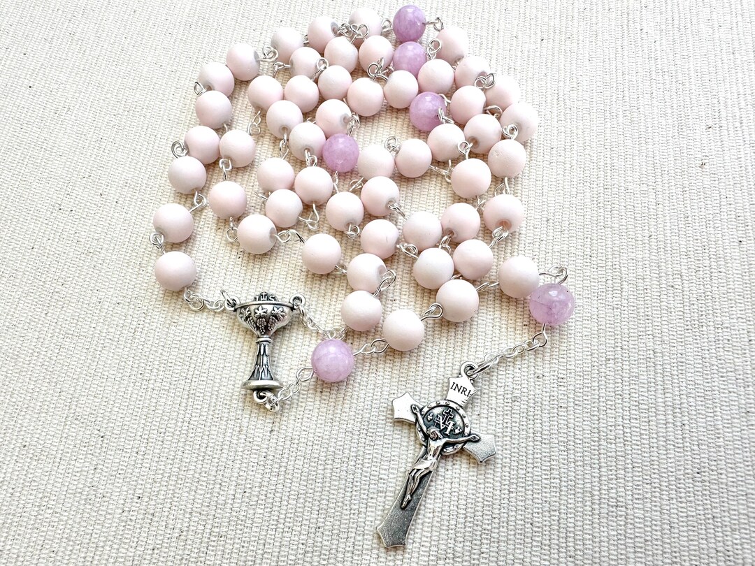 First Holy Communion Pink Catholic Rosary - Etsy