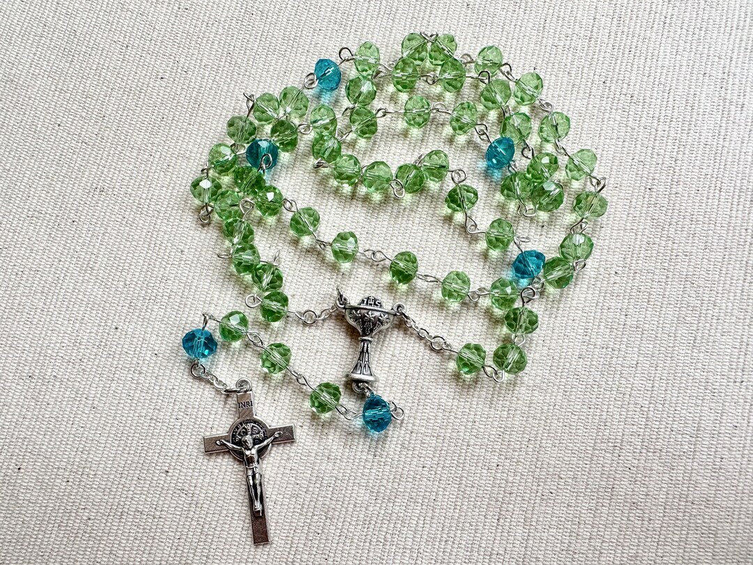 First Holy Communion Light Green Catholic Rosary - Etsy