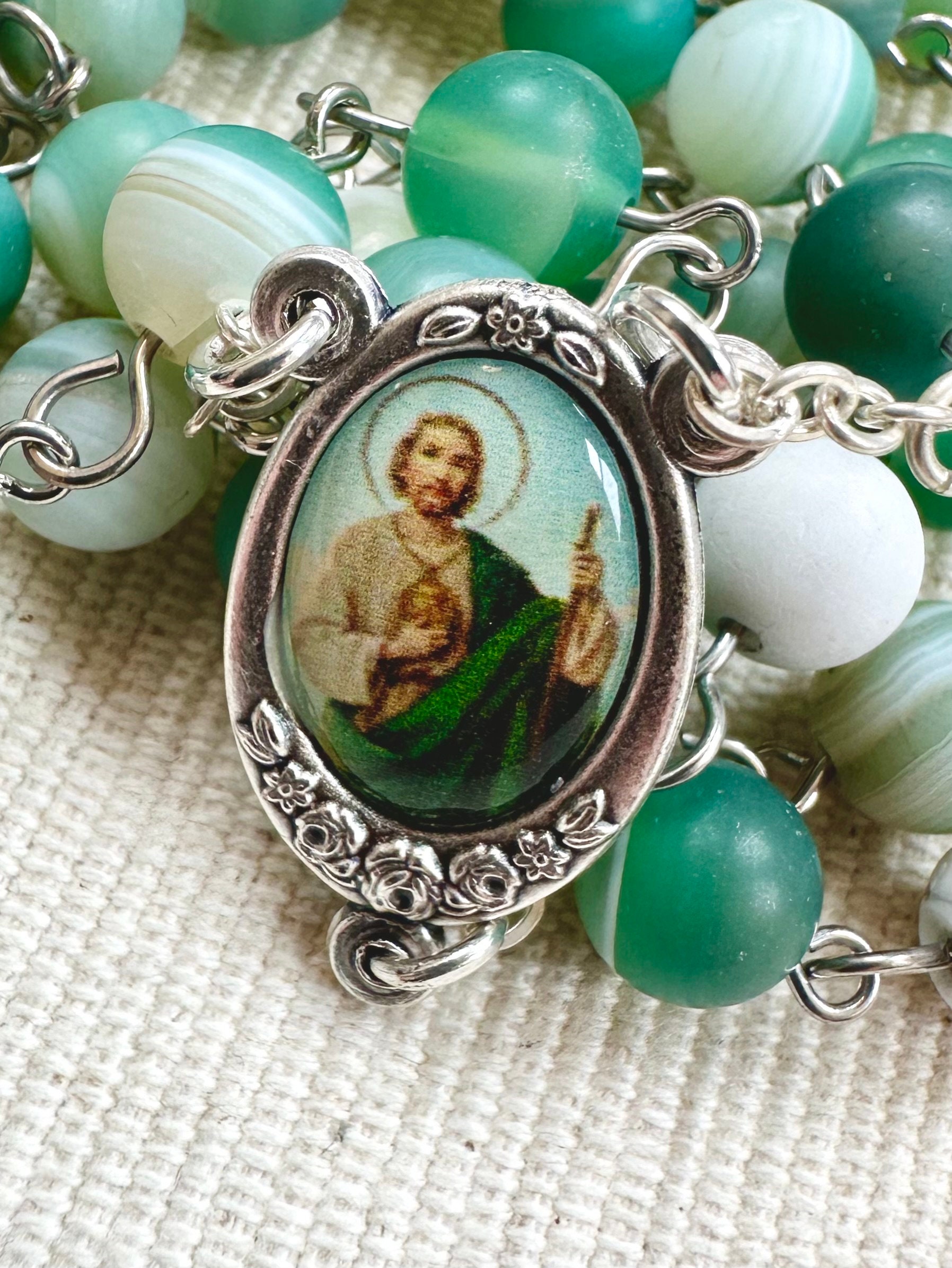 St. Jude Color Image Catholic Rosary - Etsy
