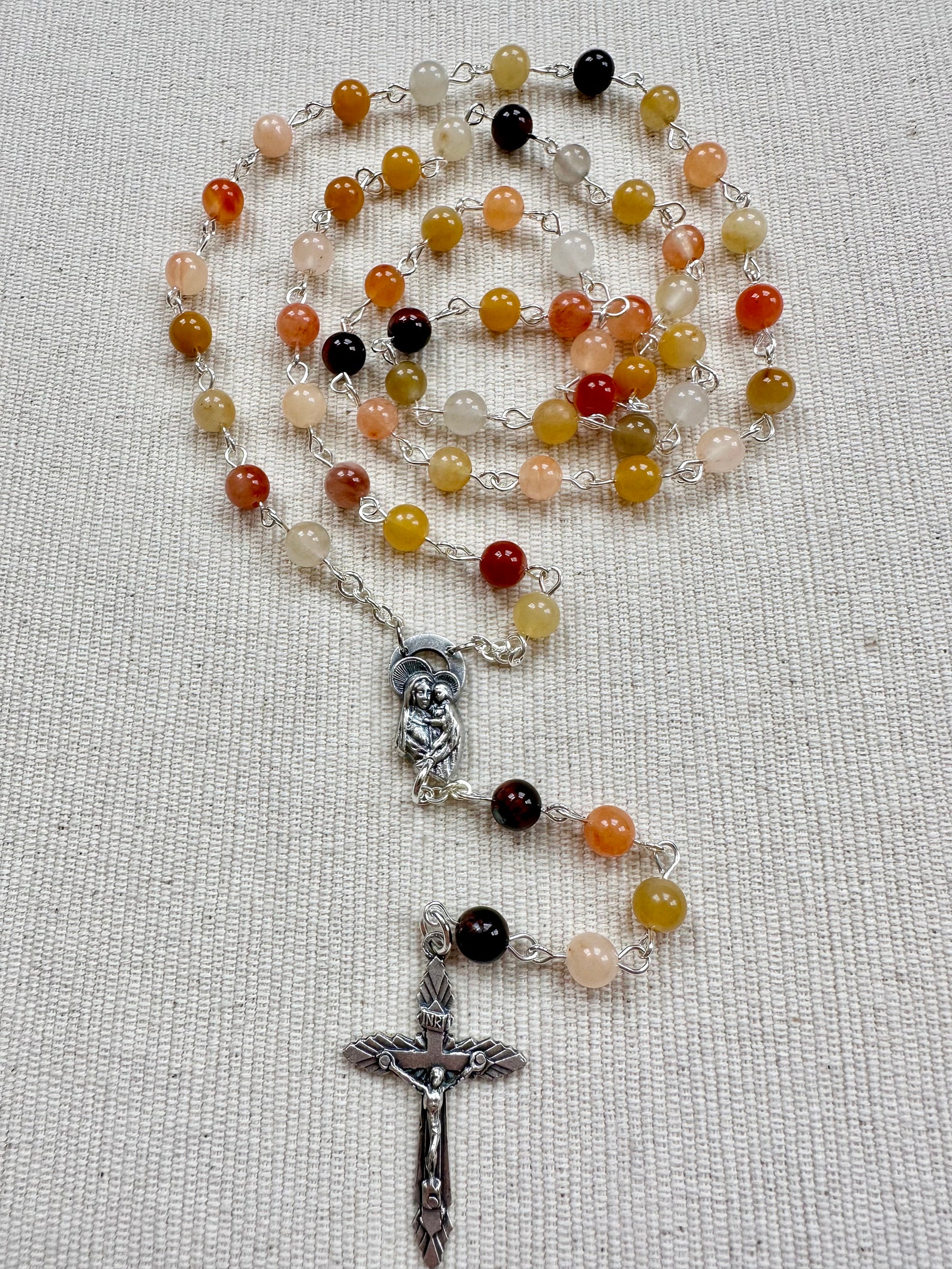 Mother Mary and Christ Child Catholic Rosary - Etsy